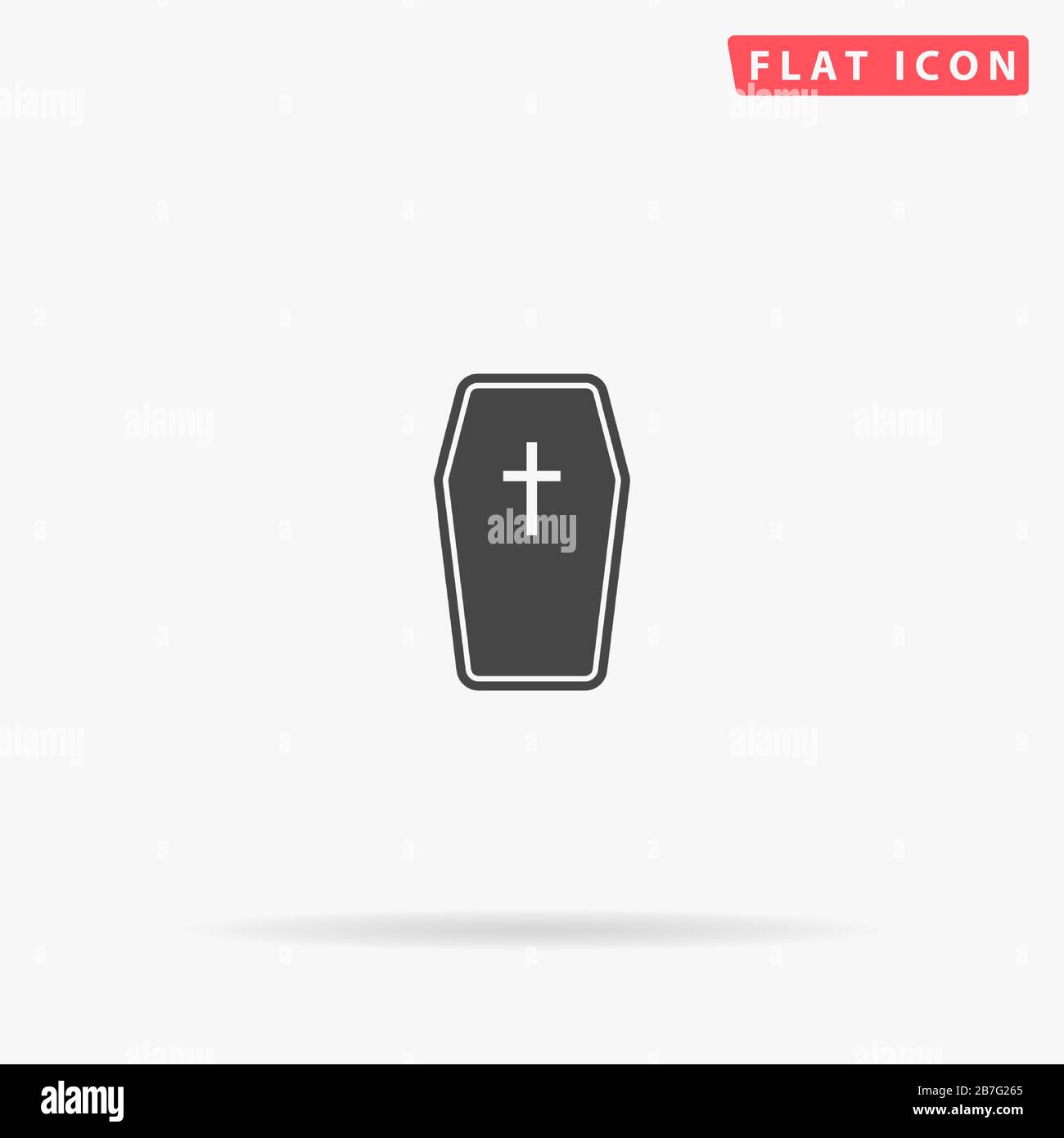 Wooden Coffin flat vector icon. Glyph style sign. Simple hand drawn ...