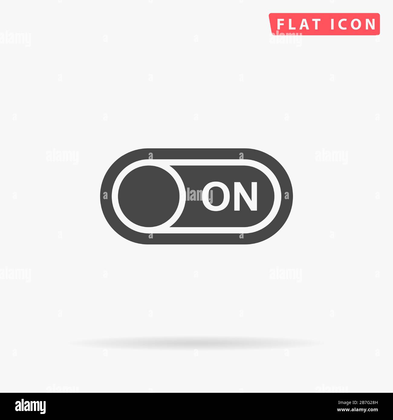 Light Switch On flat vector icon. Glyph style sign. Simple hand drawn ...