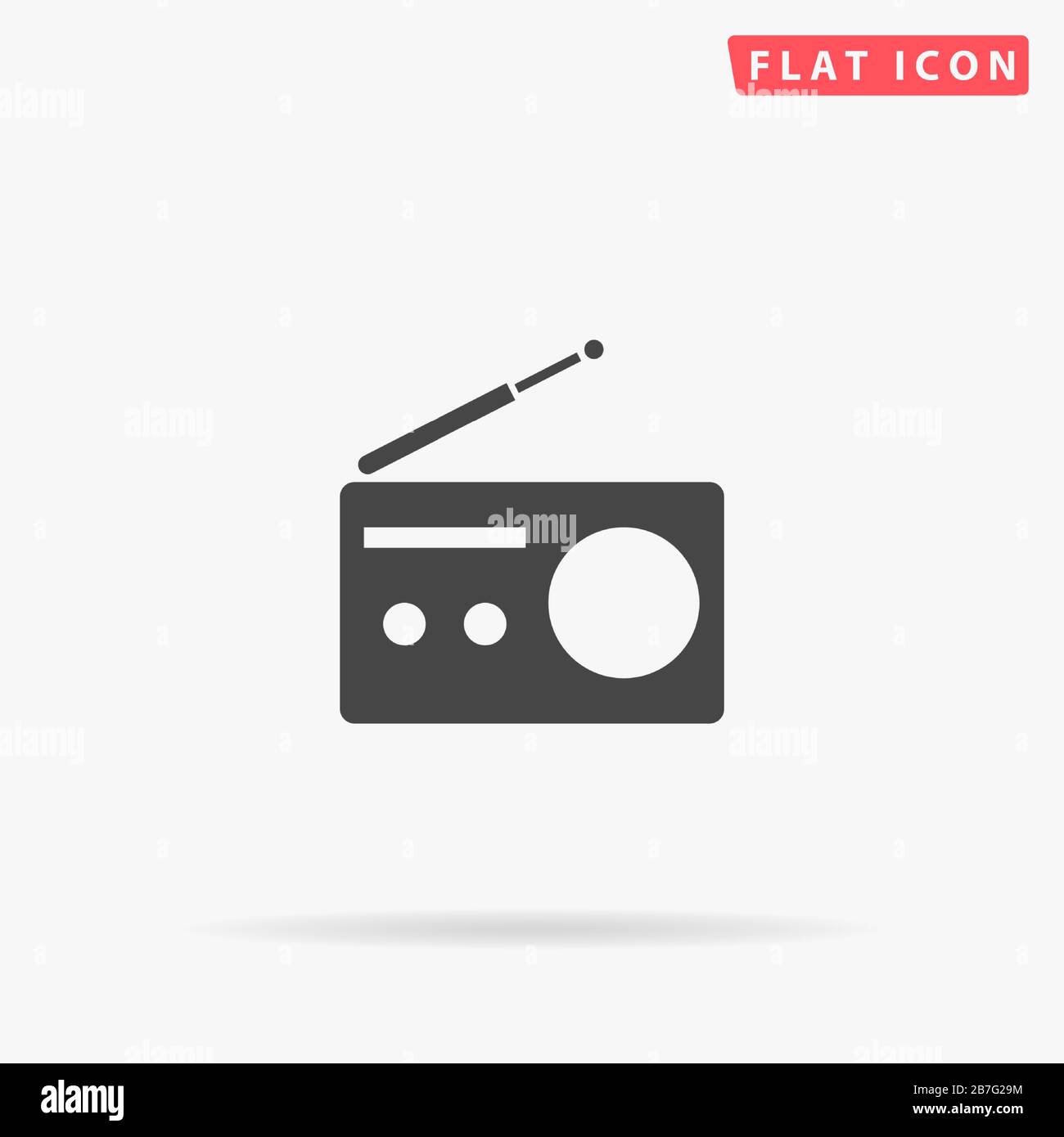 Radio flat vector icon. Glyph style sign. Simple hand drawn ...