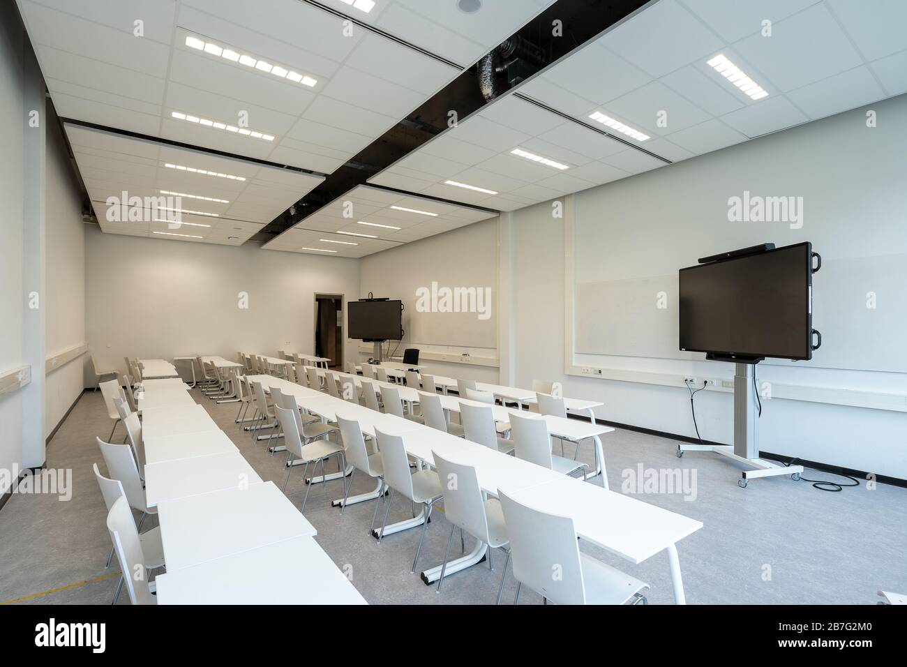 Conference room with televisions for presentations Stock Photo - Alamy