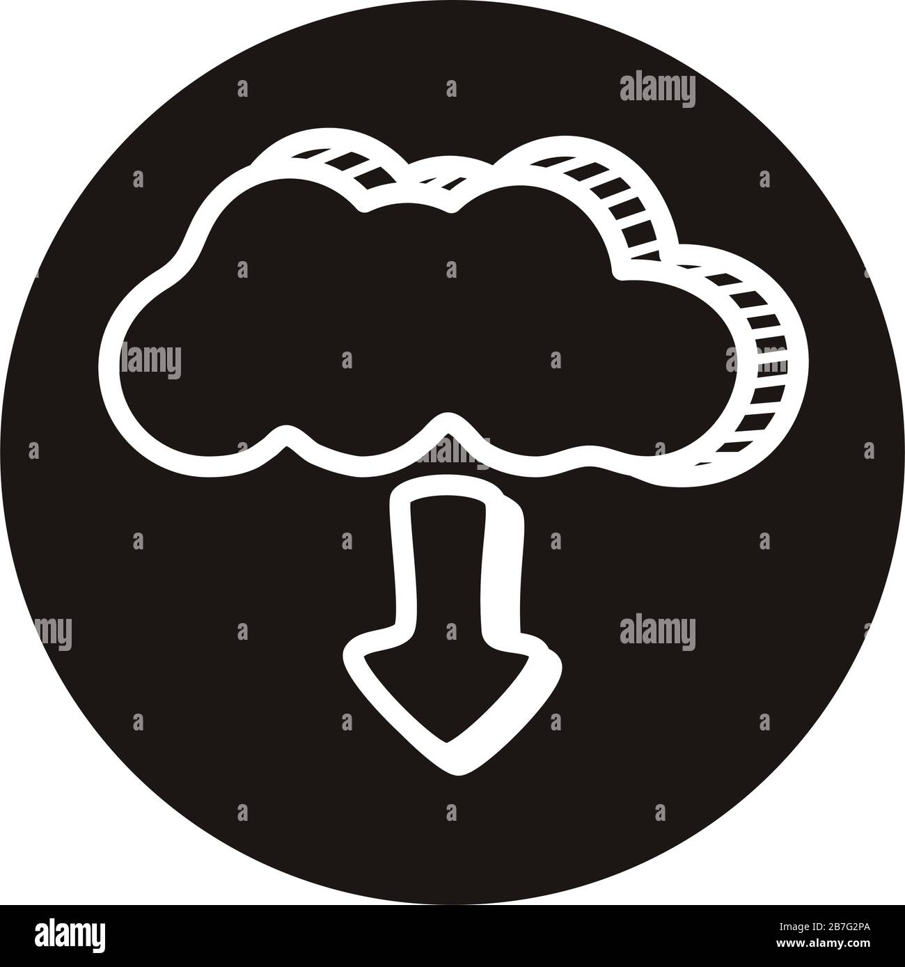 cloud computing download doodle block style icon Stock Vector Image ...