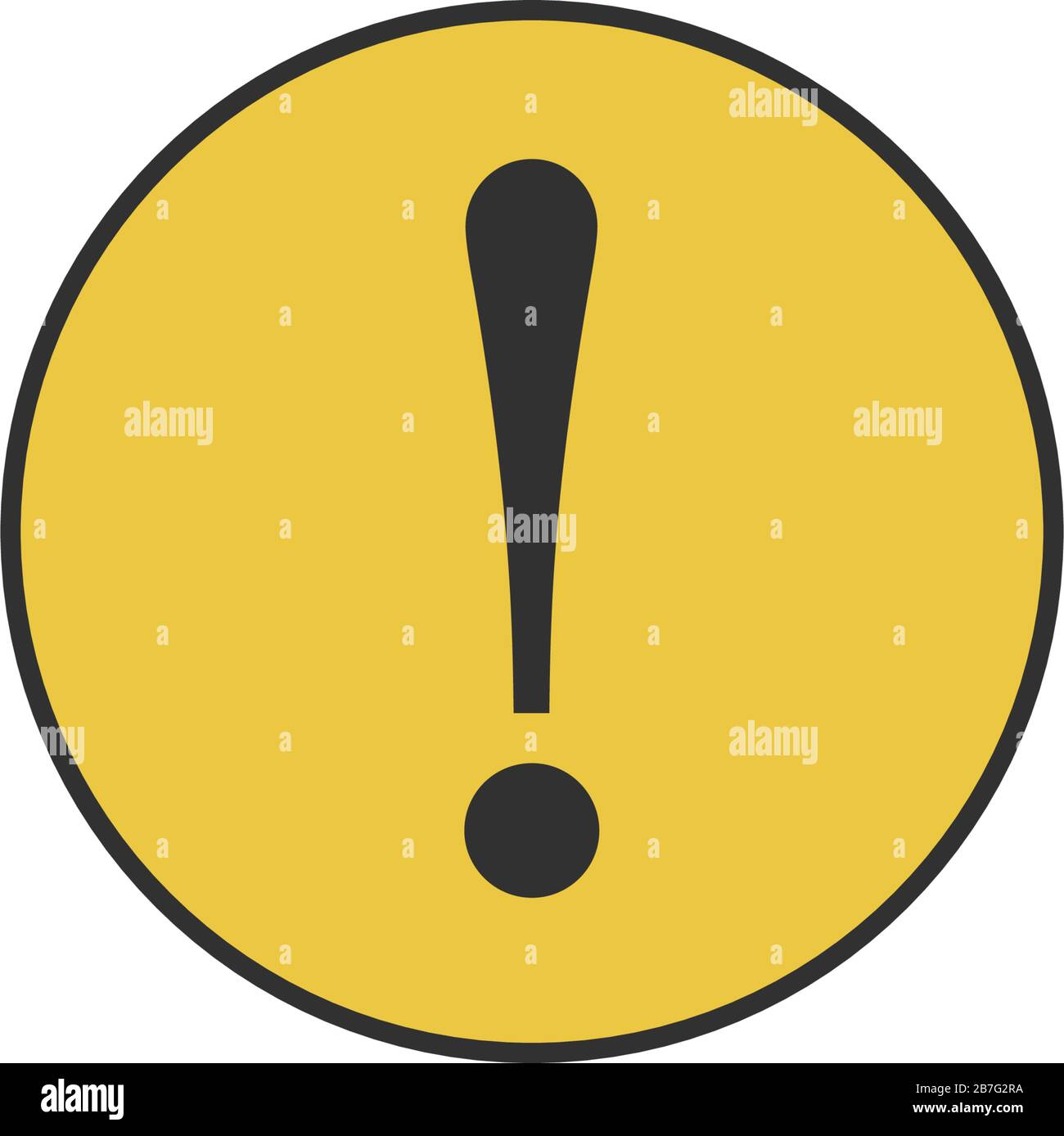 Warning attention sign with exclamation mark symbol in circle. Yellow ...