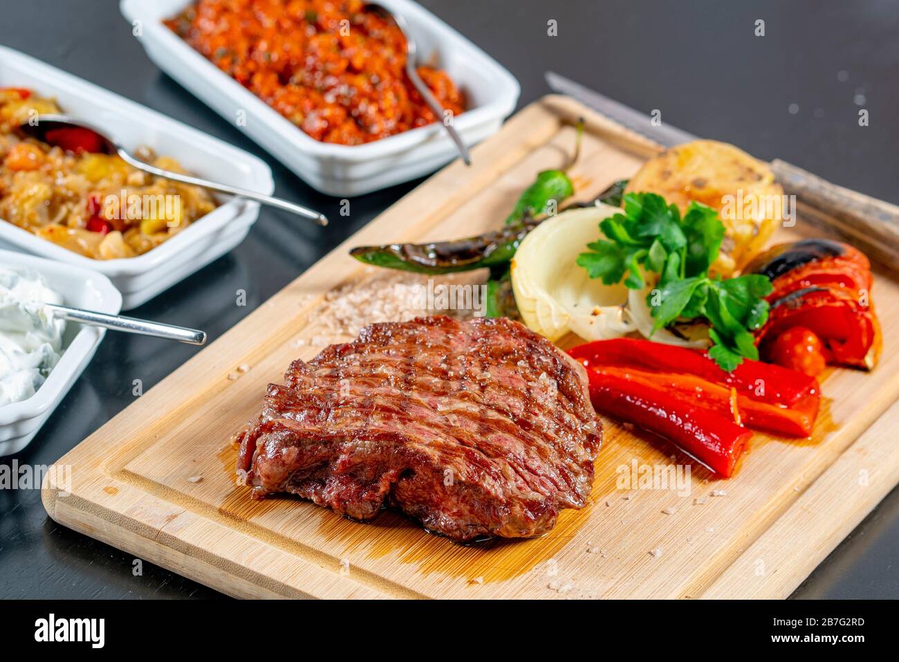 Medium Roasted T-Bone Steak stock photo Stock Photo - Alamy