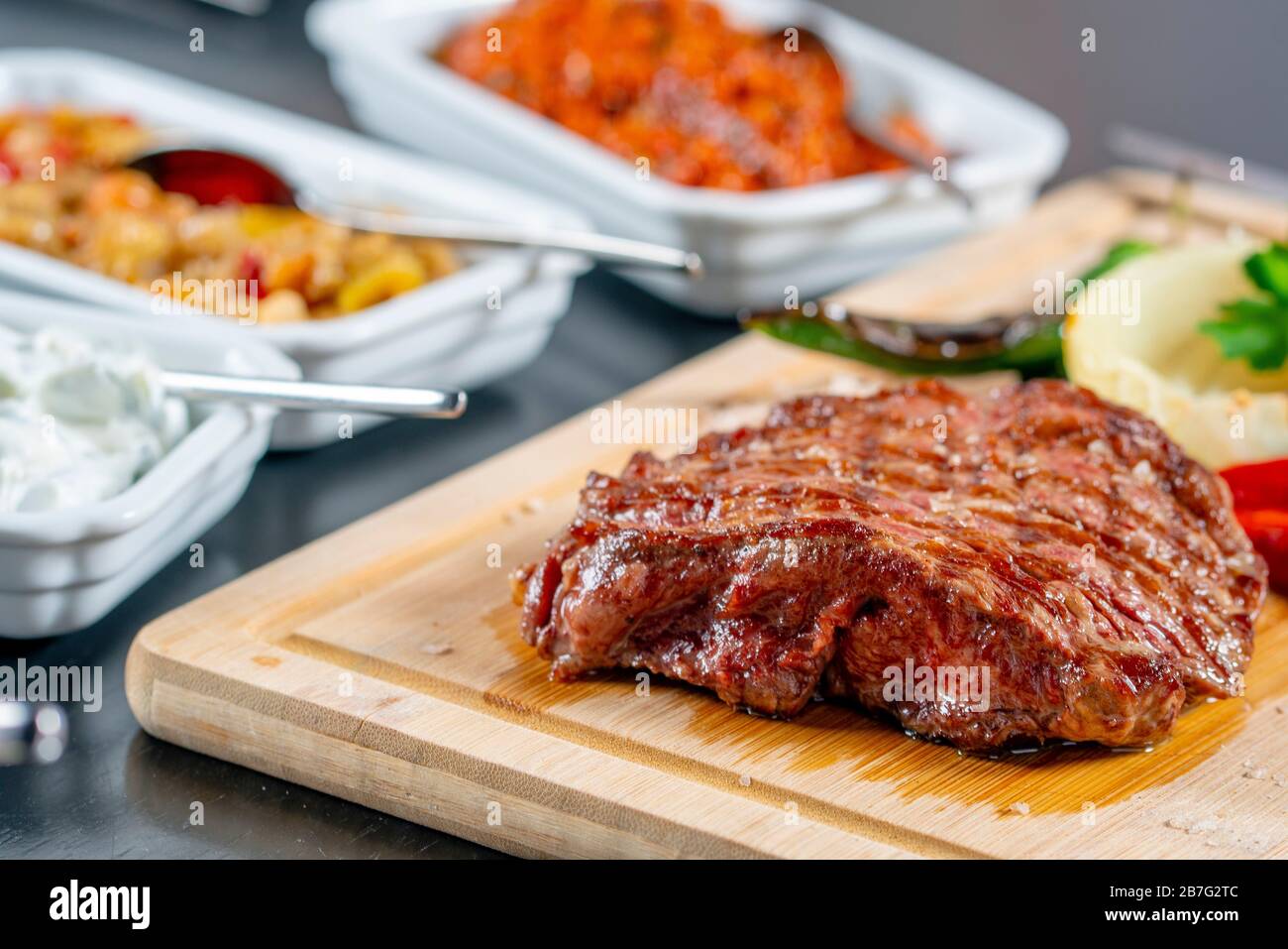 Medium Roasted T-Bone Steak stock photo Stock Photo - Alamy