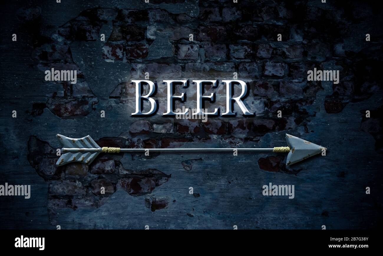 Street Sign the Direction Way to Beer Stock Photo - Alamy