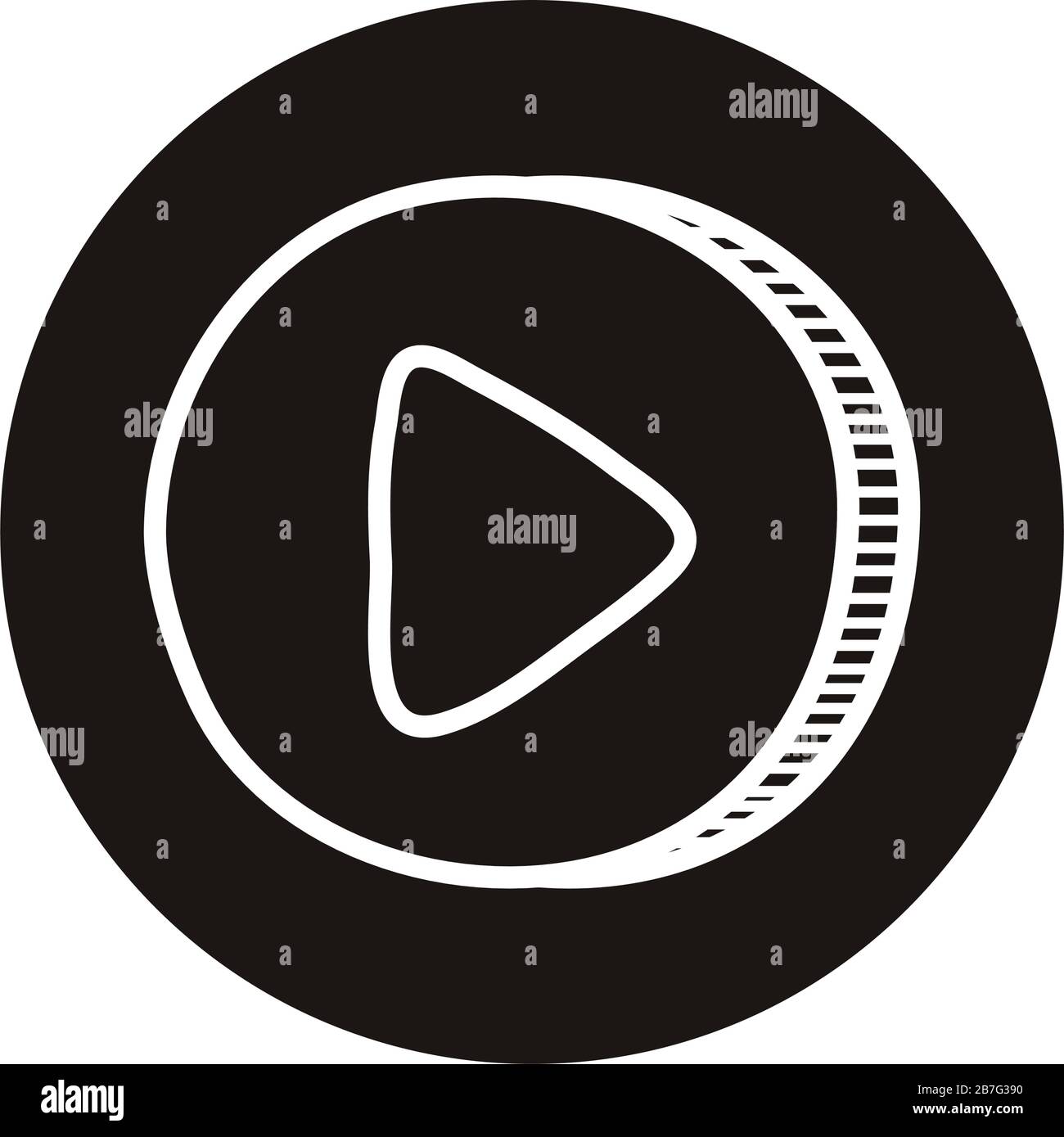 play button doodle block style icon Stock Vector Image & Art - Alamy