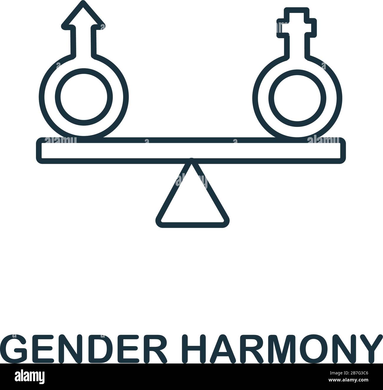 Gender Harmony icon from life skills collection. Simple line Gender ...