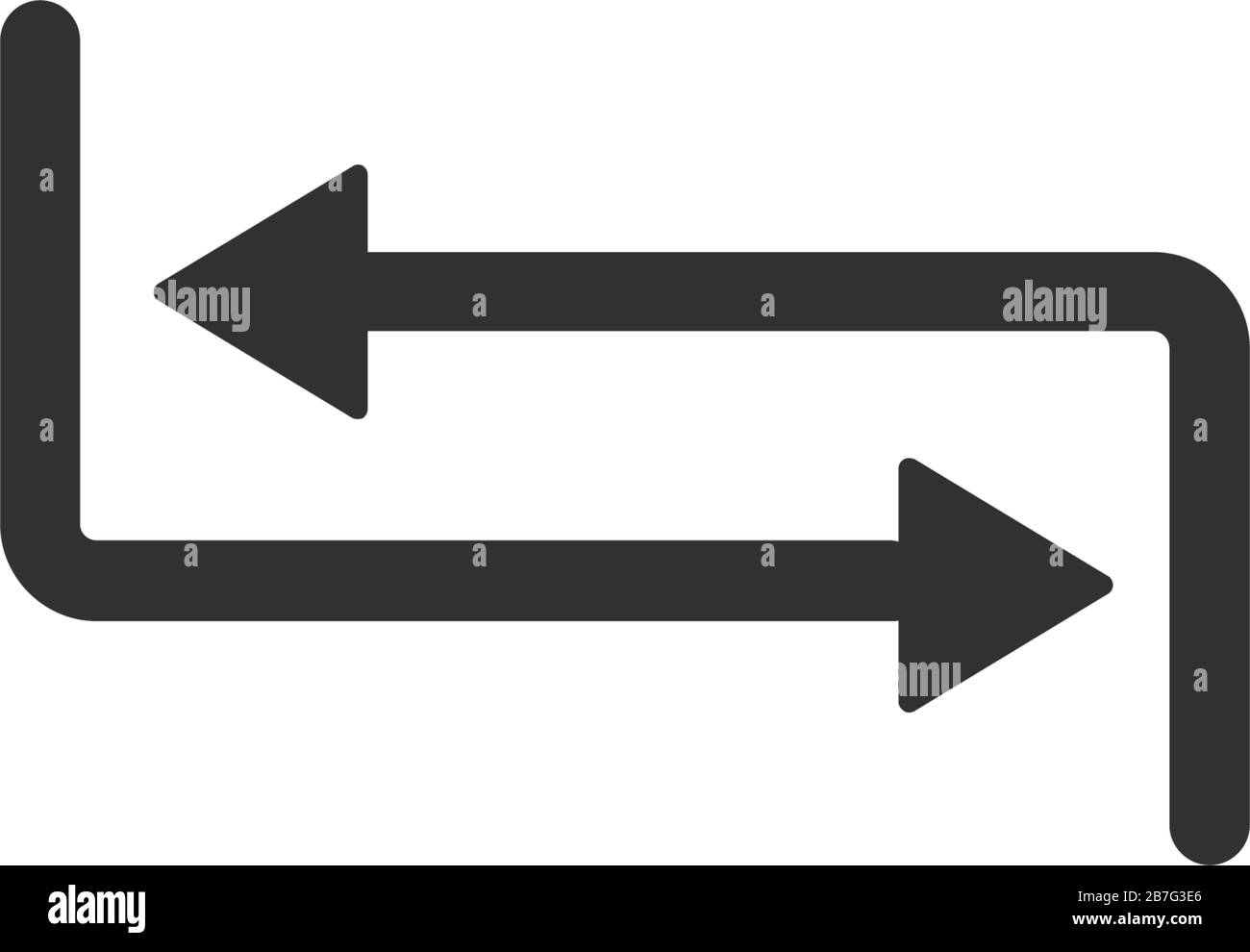 black direction arrows for transfer, sync, migration data. traffic bridge or exchange conept ...
