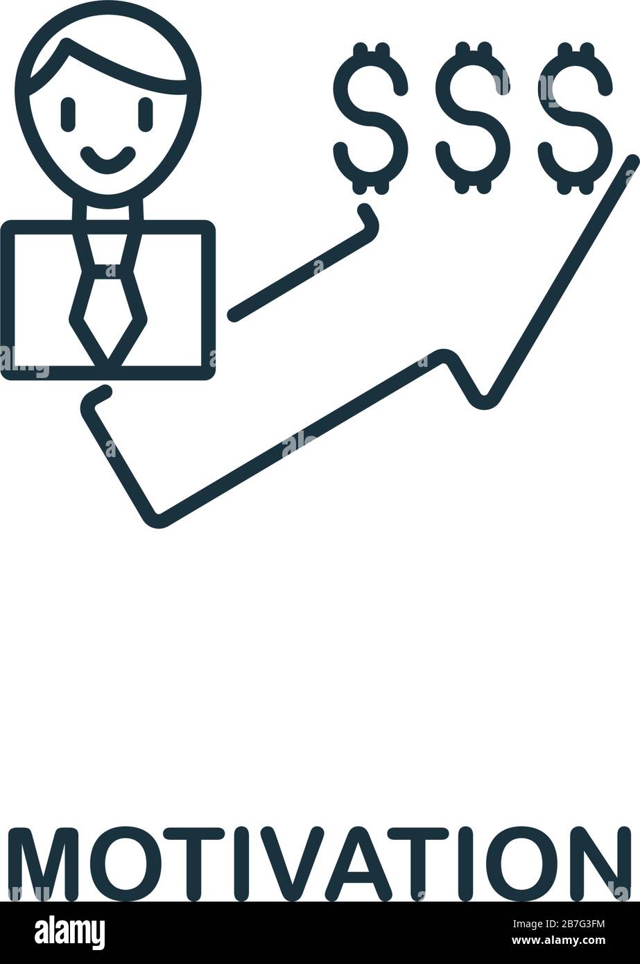 Motivation icon from teamwork collection. Simple line element ... Motivation icon from teamwork collection. Simple line element ...