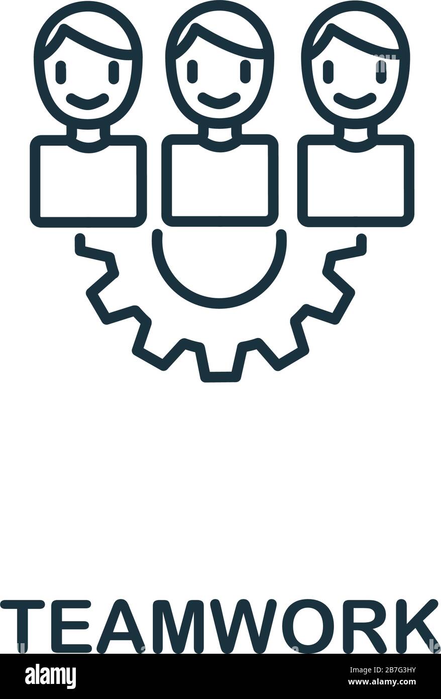 Teamwork icon. Simple line element Teamwork symbol for templates, web ...