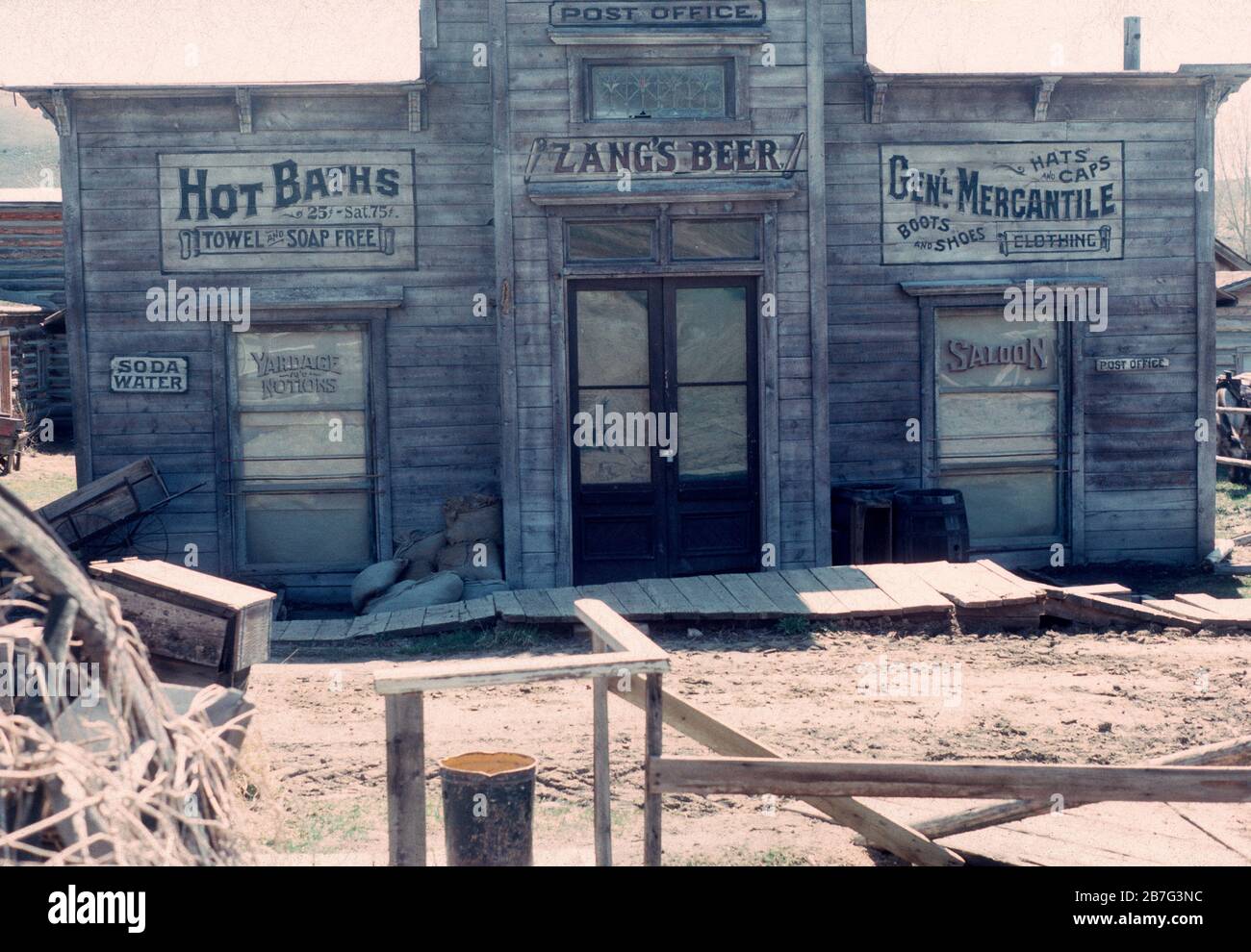Nevada City historic ghost town, Montana, USA sign for Zang's beer ...