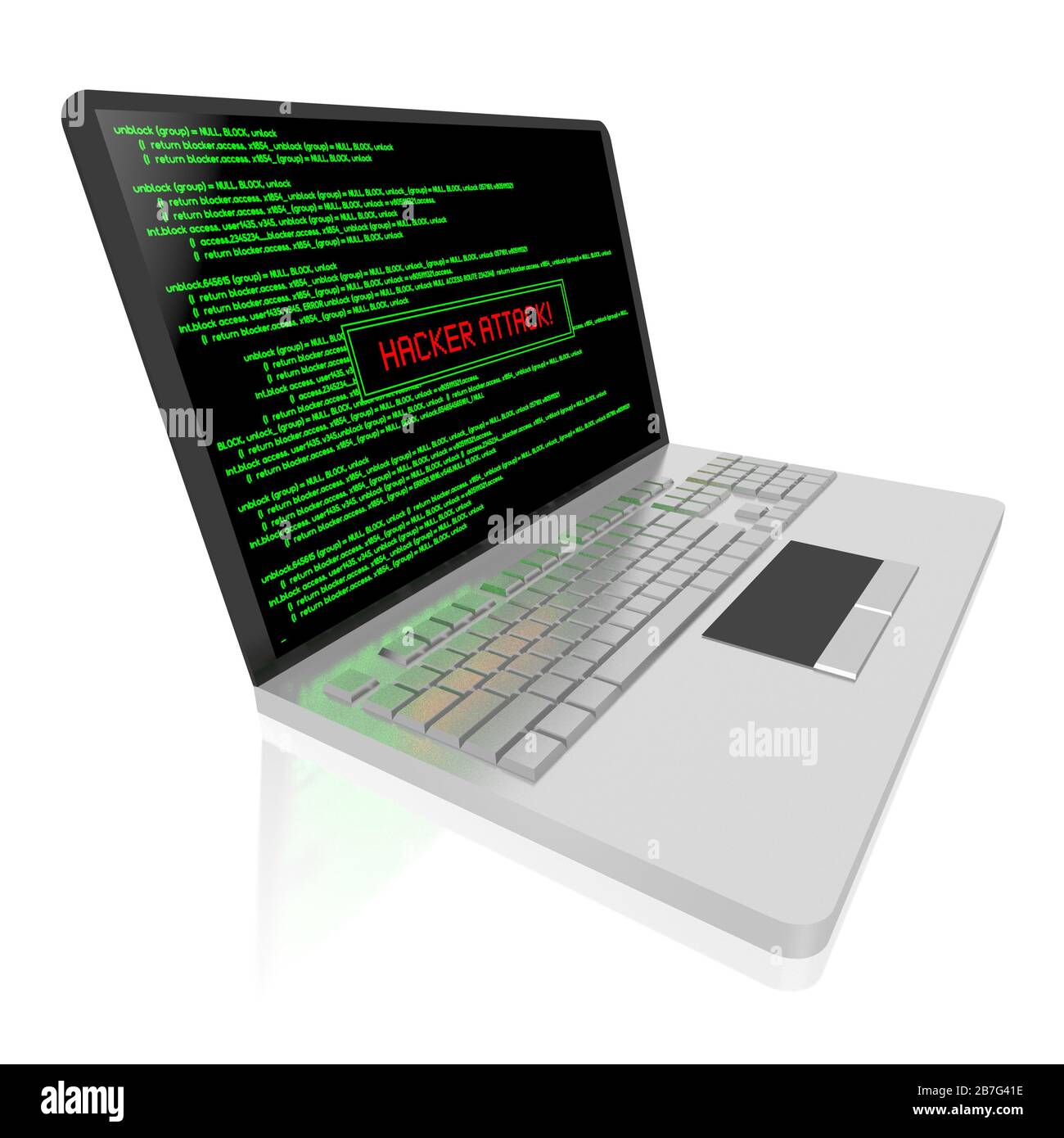 3D hacker attack concept - laptop Stock Photo - Alamy
