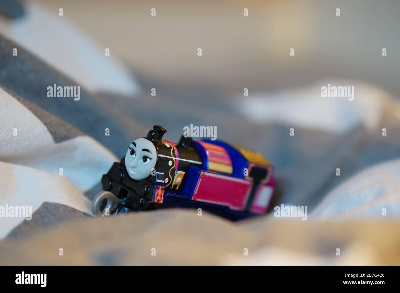 POZNAN, POLAND - Mar 06, 2020: Thomas and Friends Ashima toy model ...