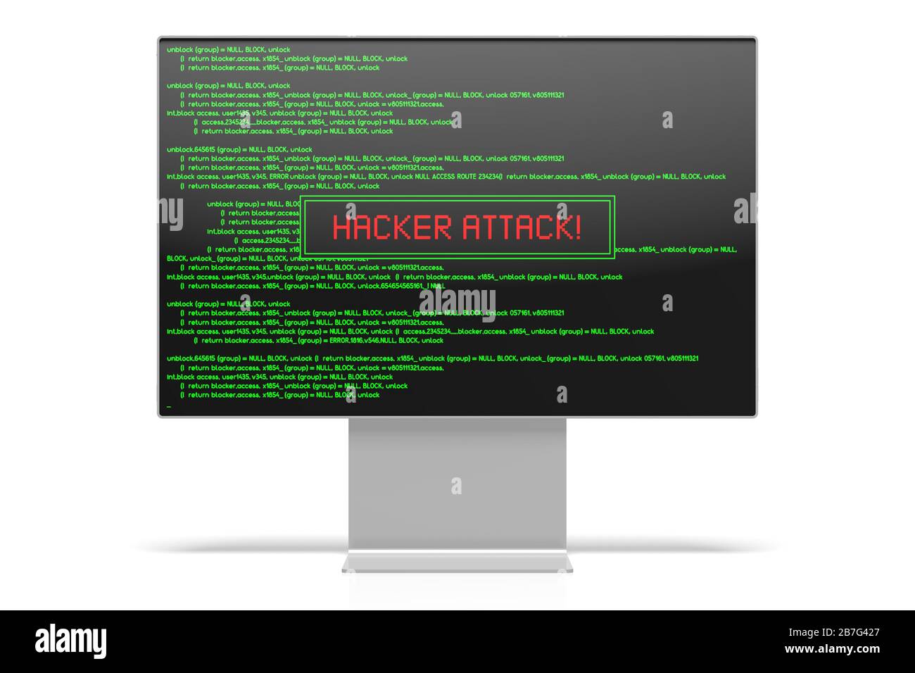 3D hacker attack concept - computer monitor Stock Photo - Alamy