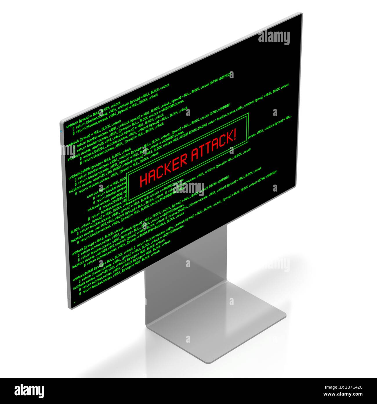 3D hacker attack concept - computer monitor Stock Photo - Alamy