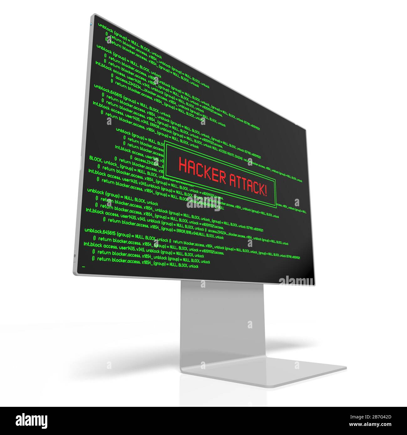 3D hacker attack concept - computer monitor Stock Photo - Alamy