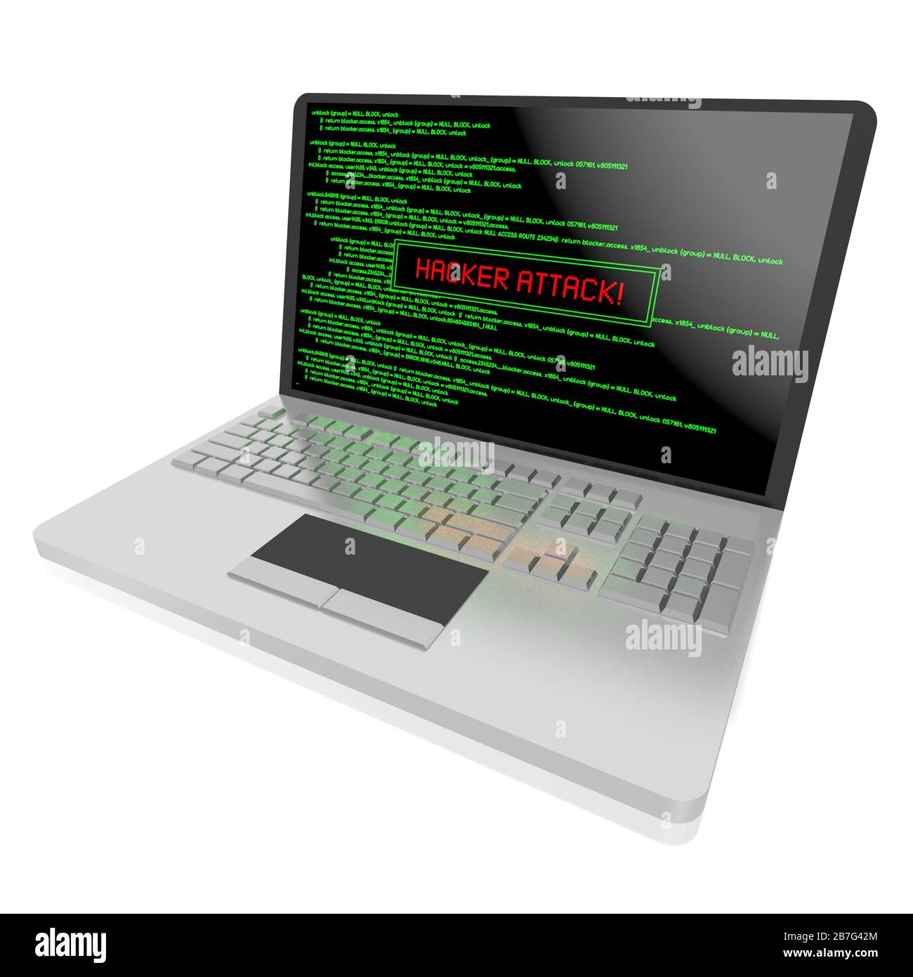 3D hacker attack concept - laptop Stock Photo - Alamy