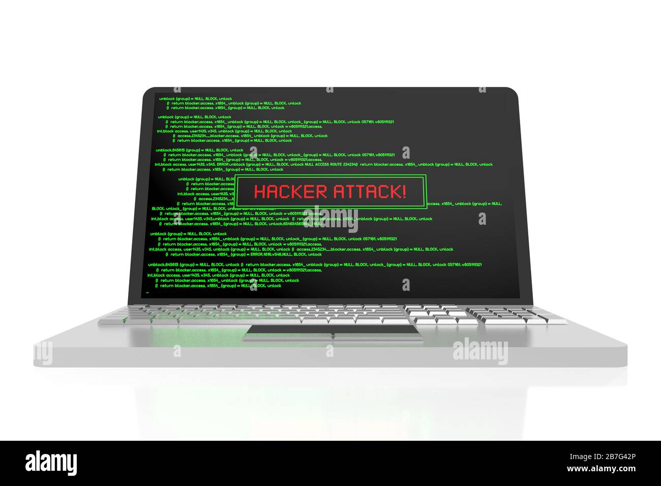 3D hacker attack concept - laptop Stock Photo - Alamy