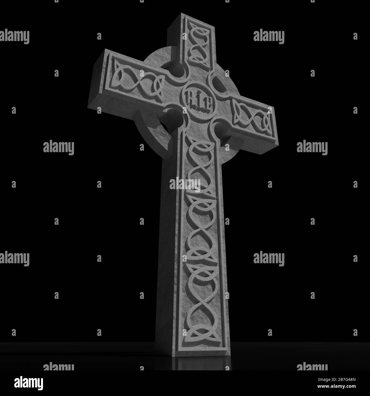 3D celtic cross on black background Stock Photo - Alamy