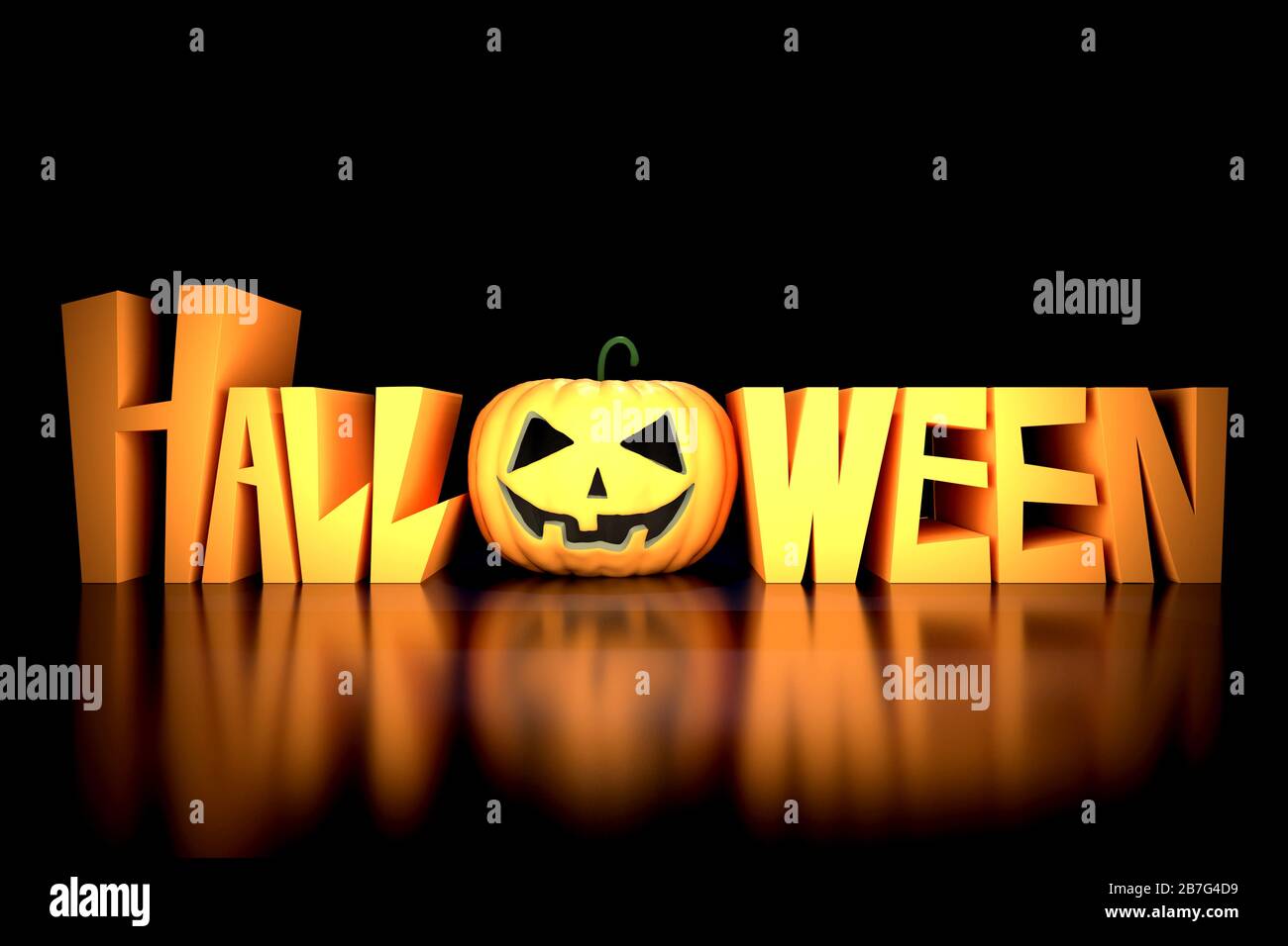 Halloween text on black background Stock Photo - Alamy