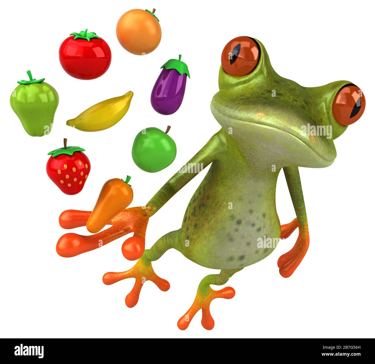 Fun frog - 3D Illustration Stock Photo - Alamy