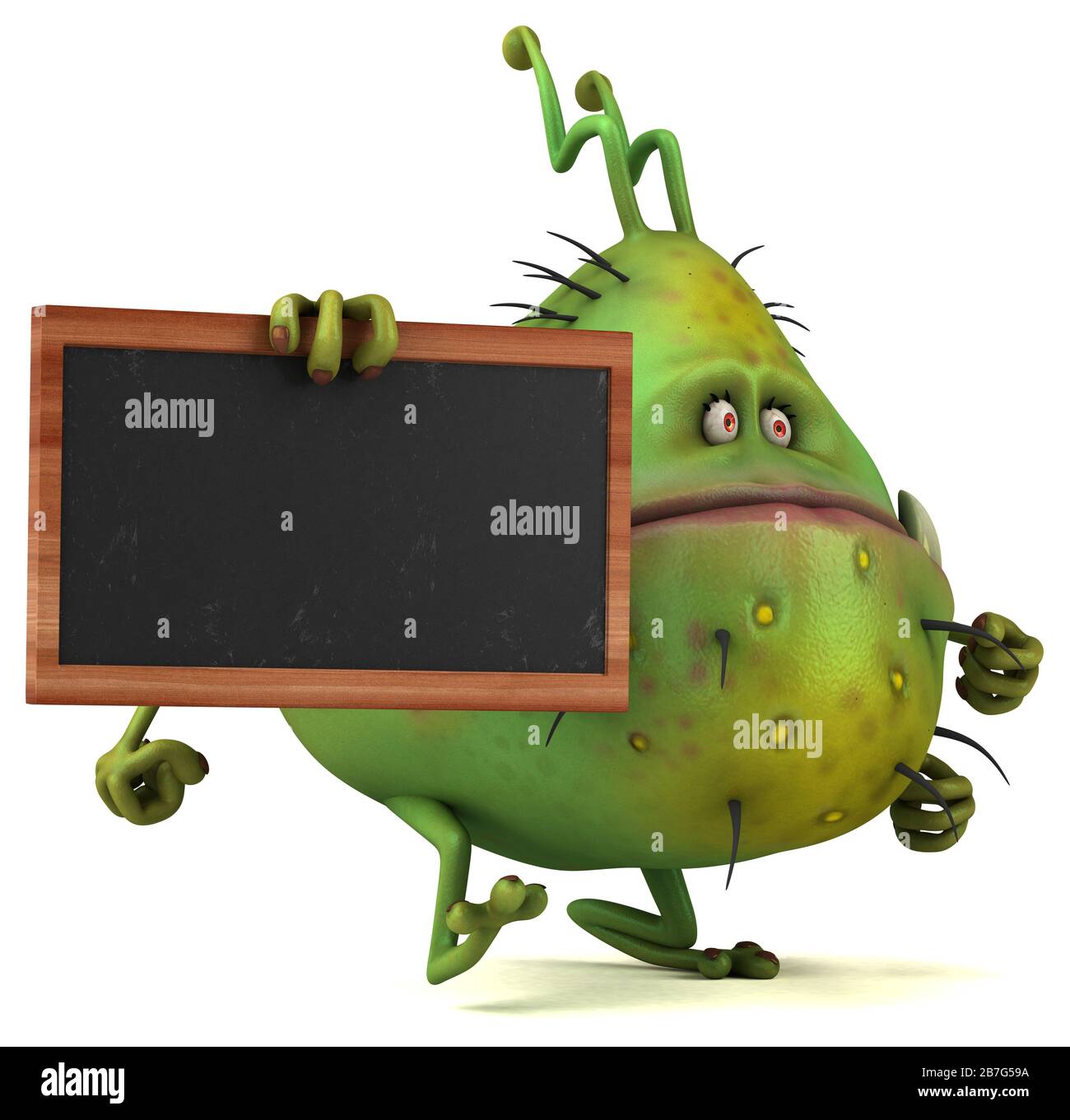 Fun 3D germ bug monster with a chalkboard Stock Photo - Alamy