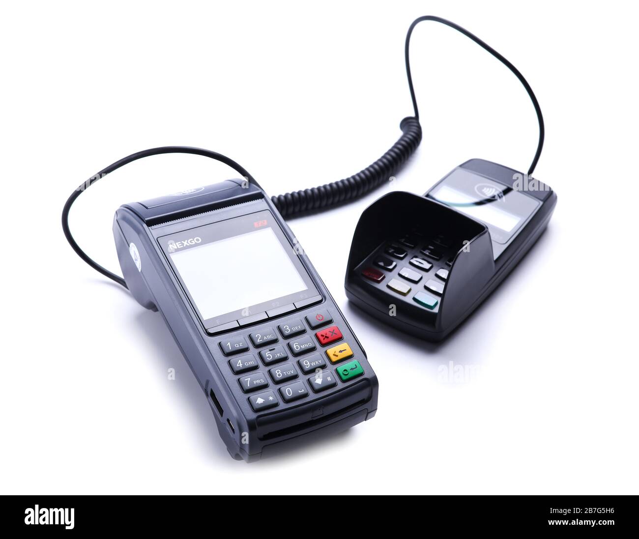 Nexgo T2 pos terminal isolated over white background Stock Photo - Alamy