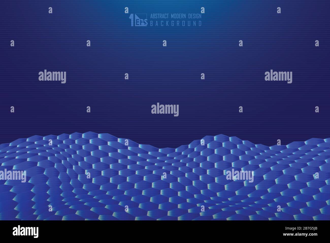 Abstract blue hexagonal pattern mesh design on technology template background. Decorate for ad ...