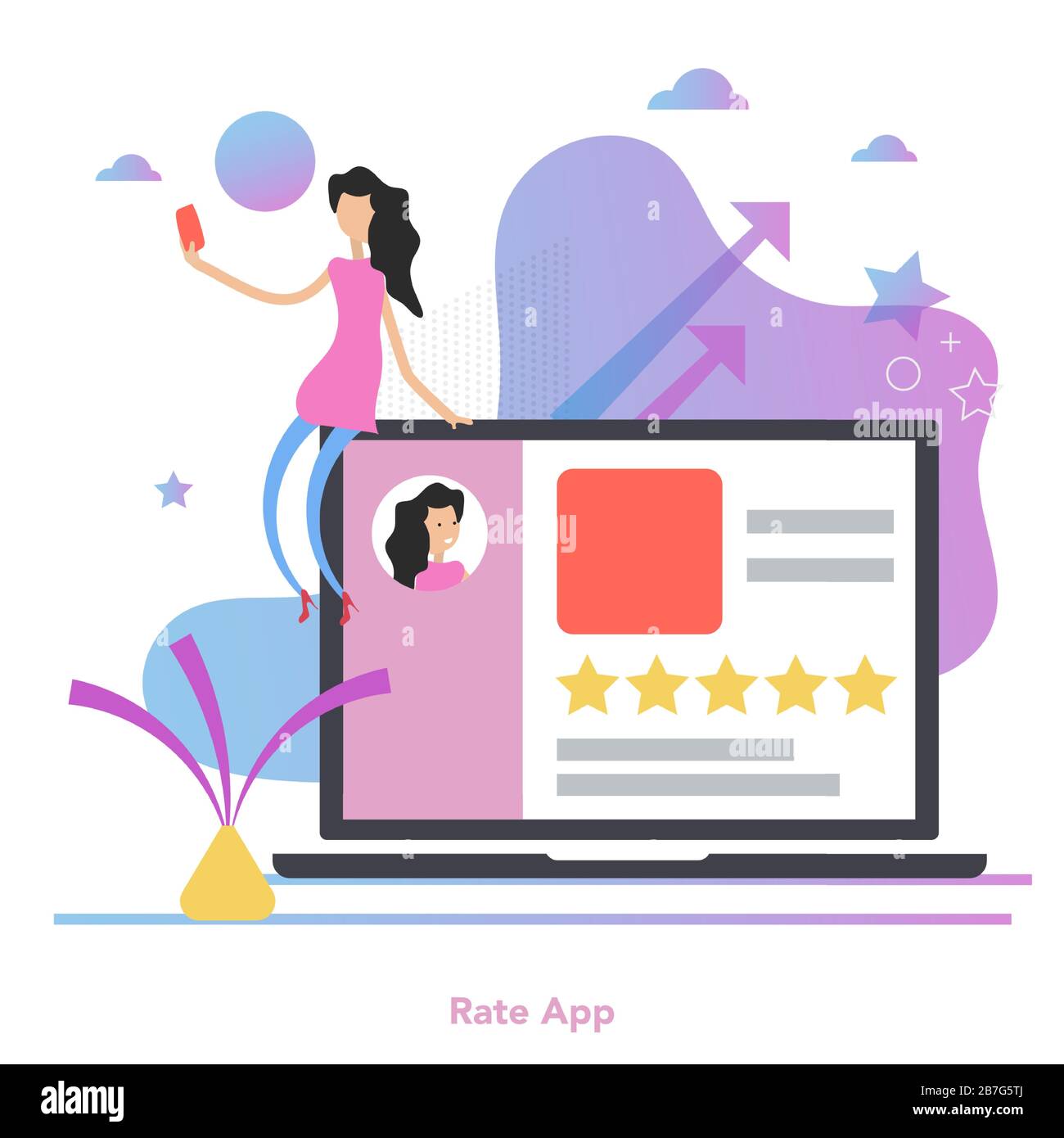Mobile app rating online Stock Vector Images - Alamy