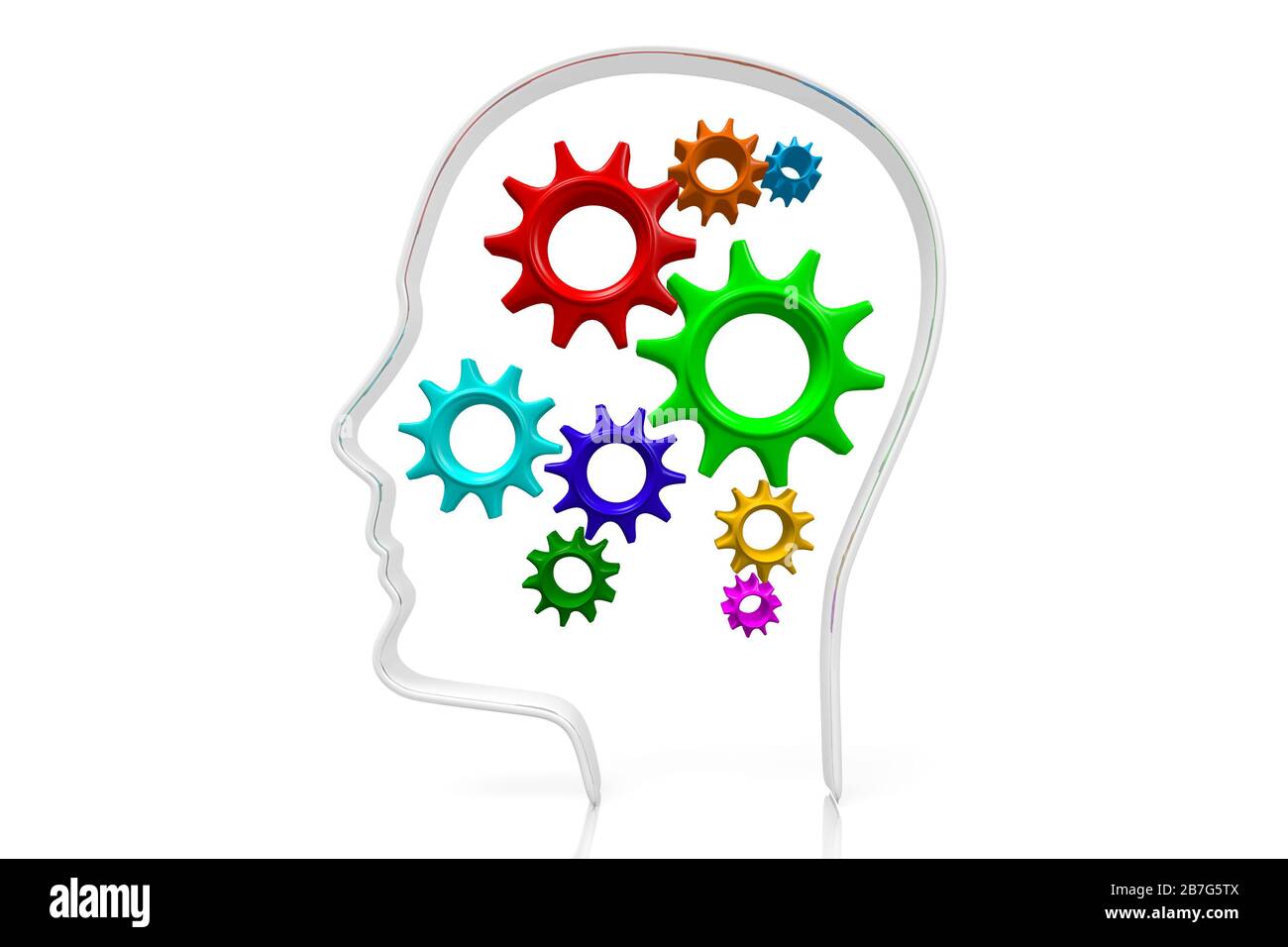 Head gears thinking intelligence Cut Out Stock Images & Pictures - Alamy