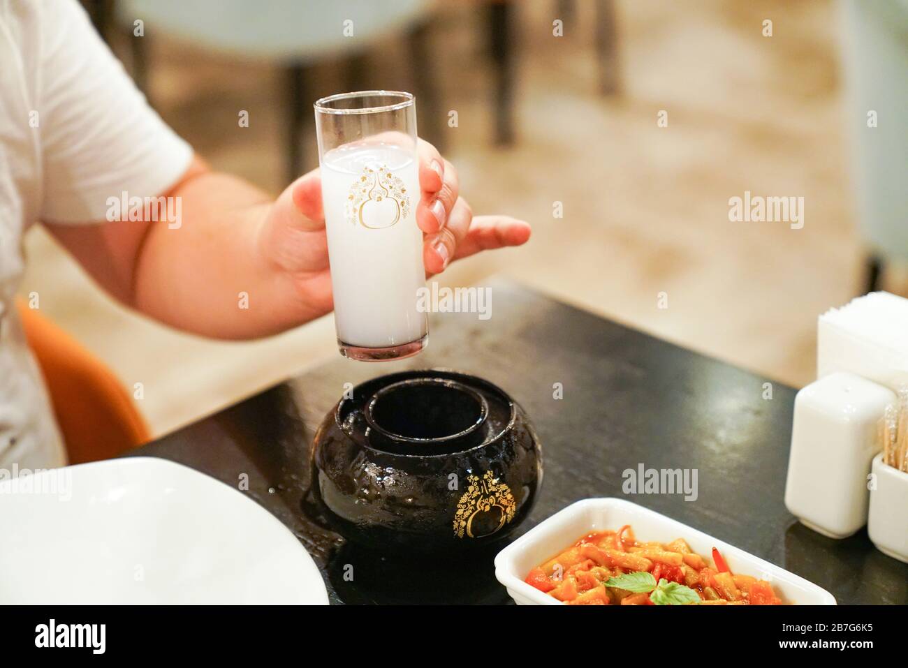 traditional Turkish alcoholic drink raki Stock Photo - Alamy
