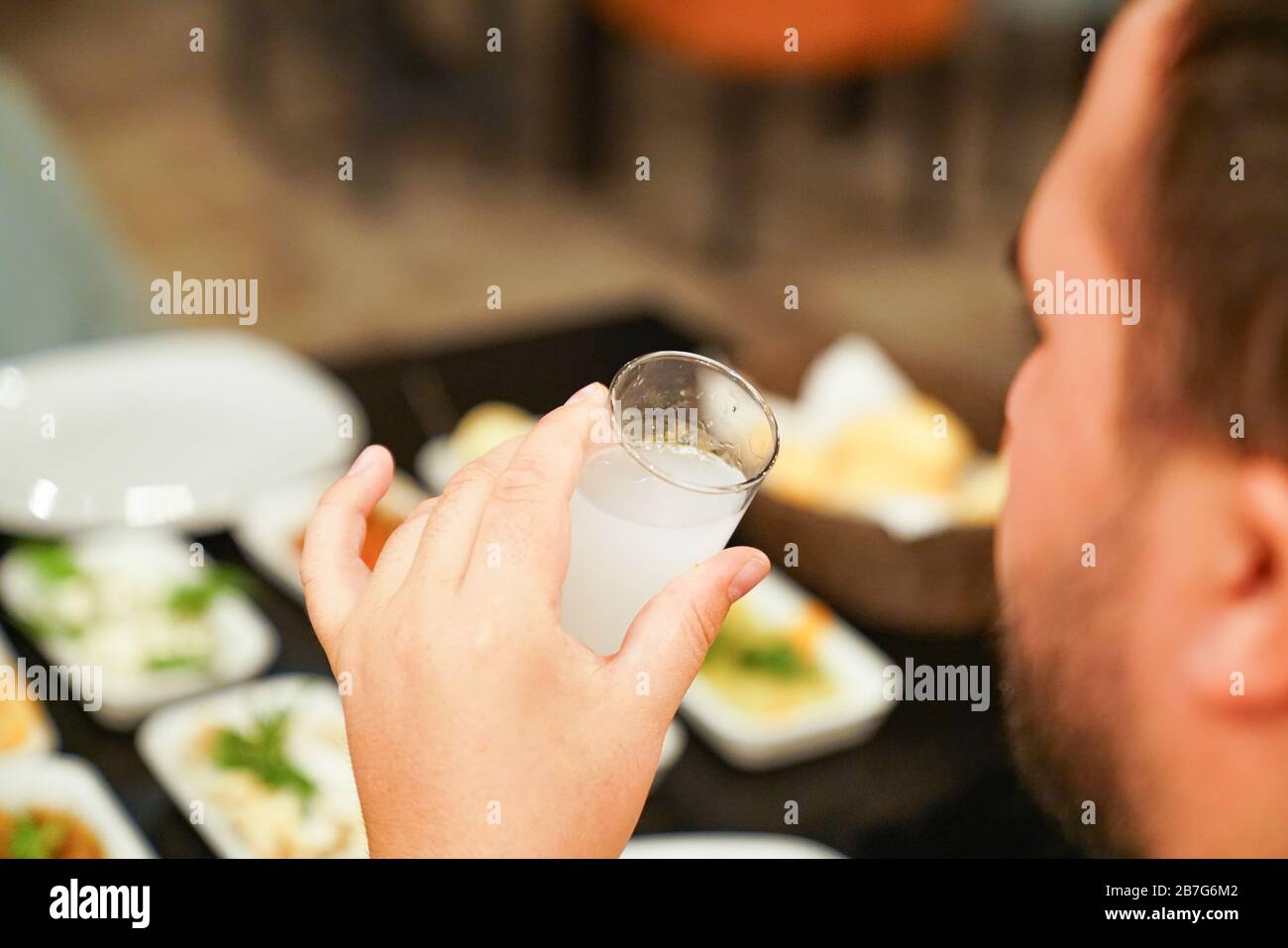 traditional Turkish alcoholic drink raki Stock Photo - Alamy