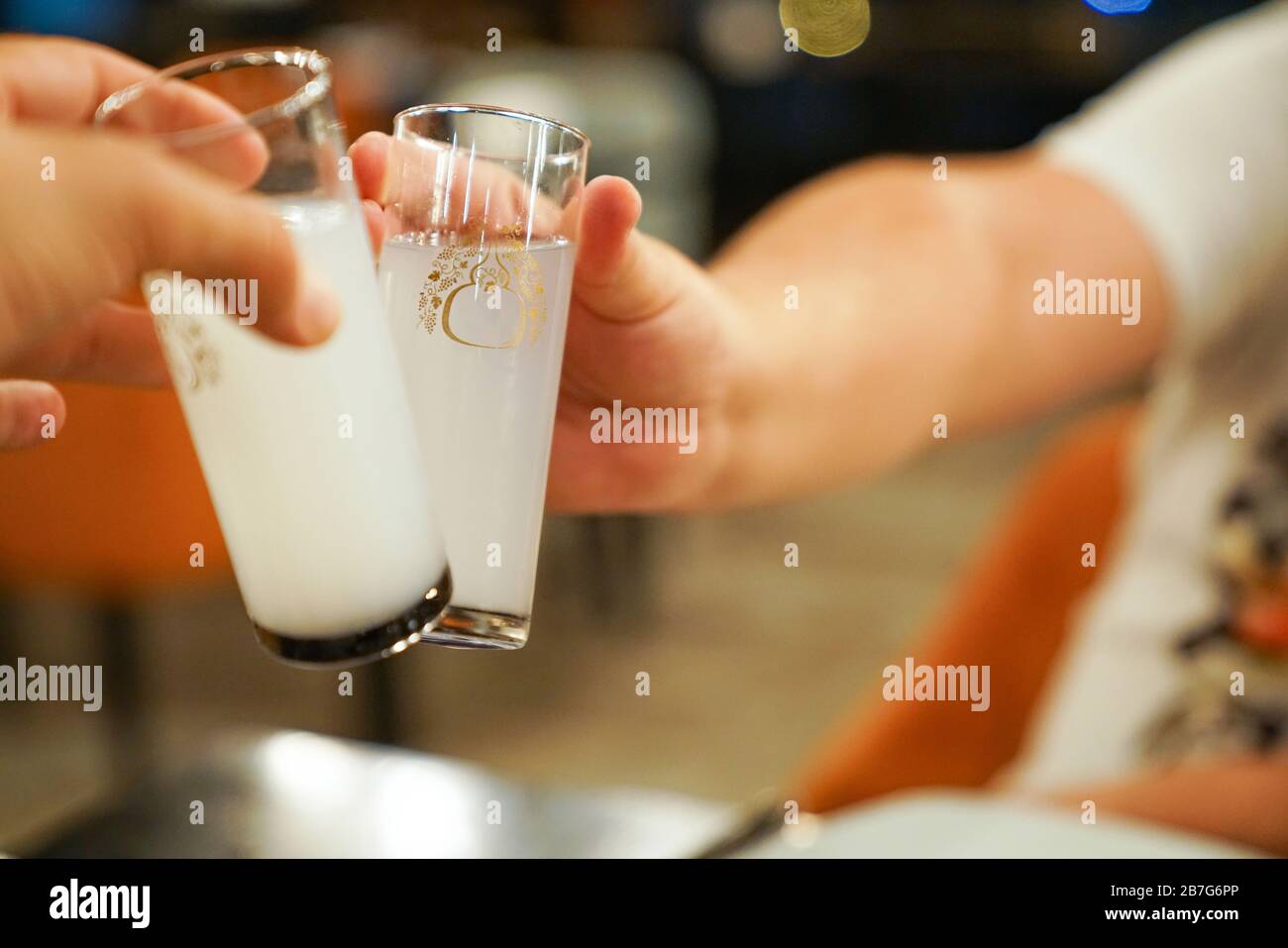 traditional Turkish alcoholic drink raki Stock Photo - Alamy