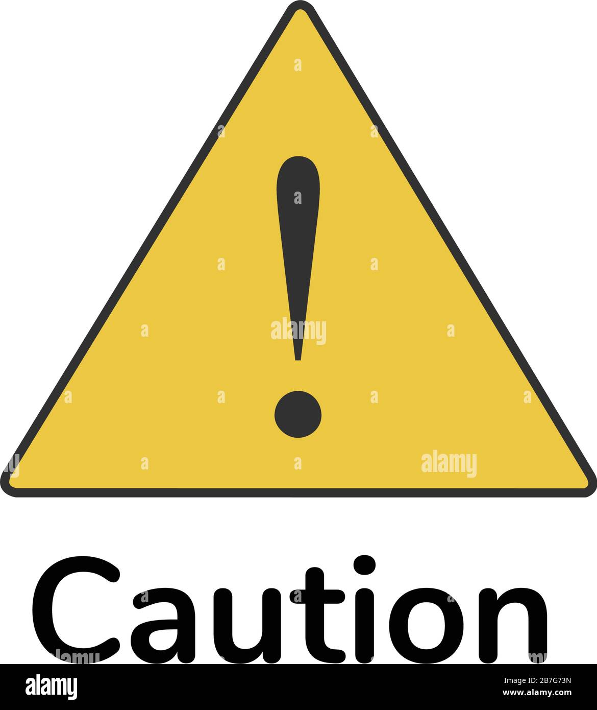 Triangle Caution Hazard warning attention sign with with exclamation ...