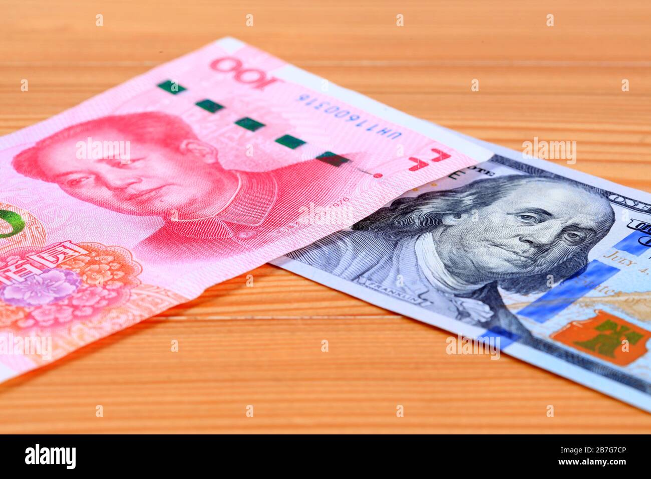 dollar and RMB,Close-up of the us dollar and renminbi Stock Photo - Alamy