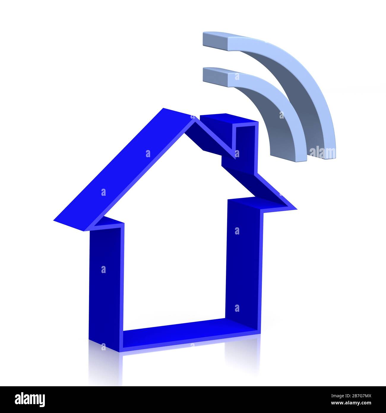3D house shape - illustration Stock Photo - Alamy