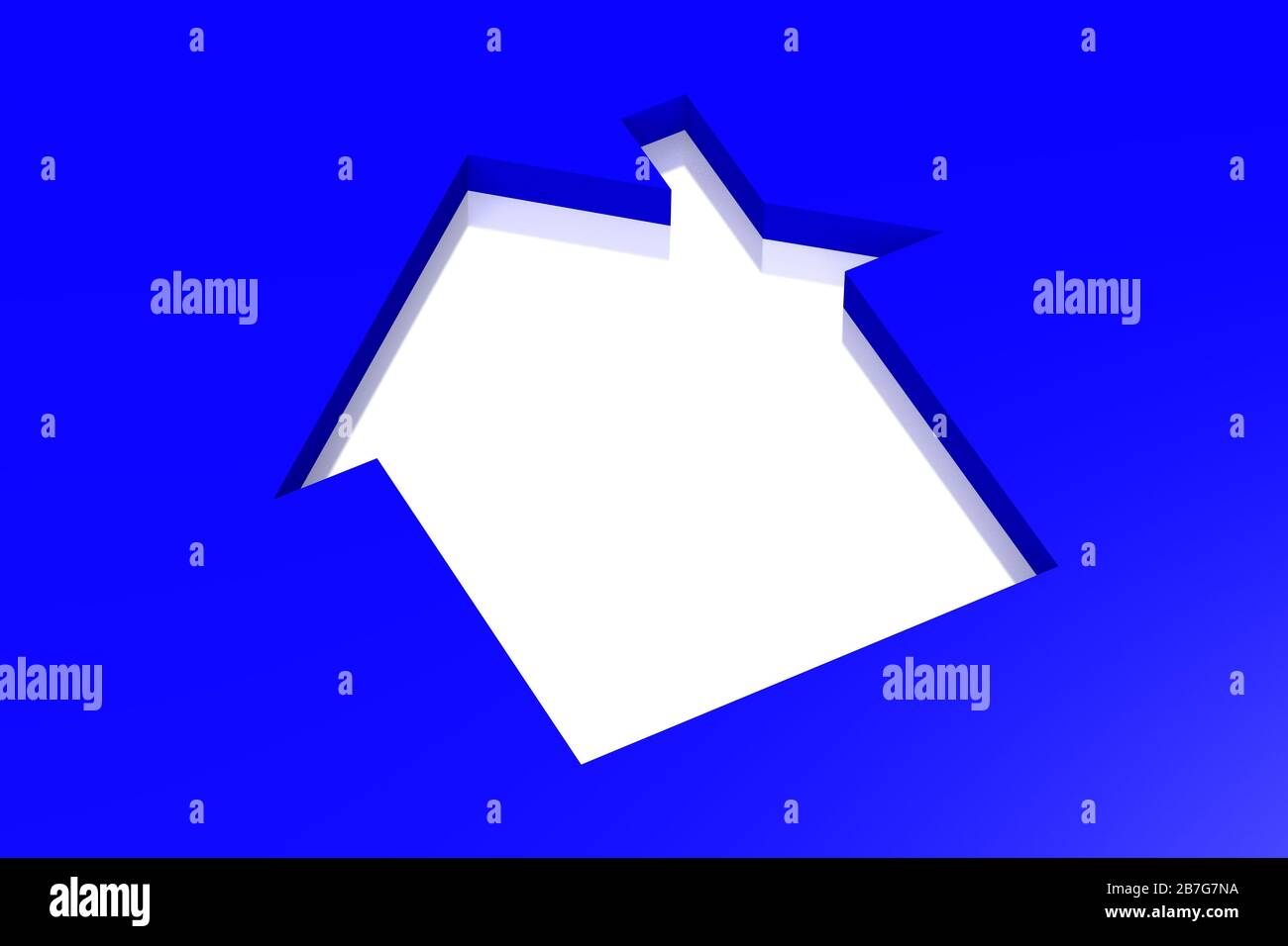 3D house shape - illustration Stock Photo - Alamy