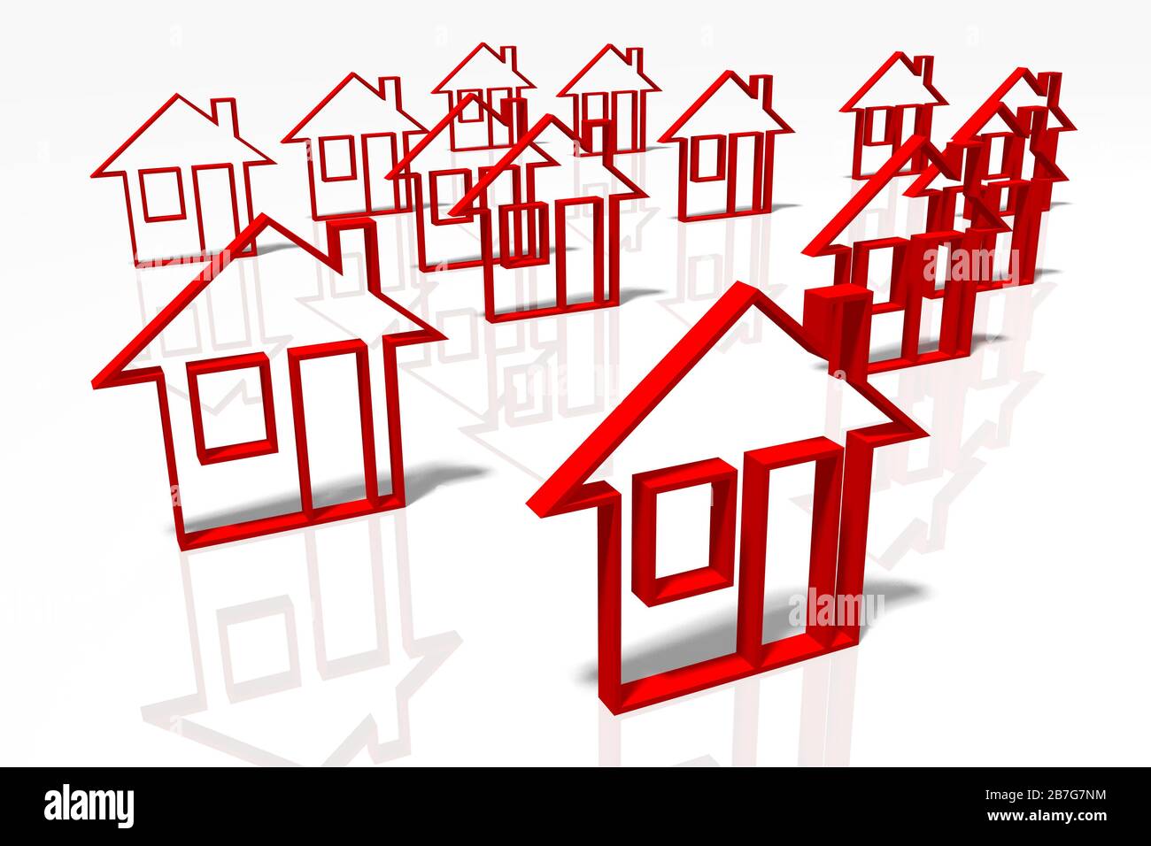 3D housing issues illustration Stock Photo - Alamy