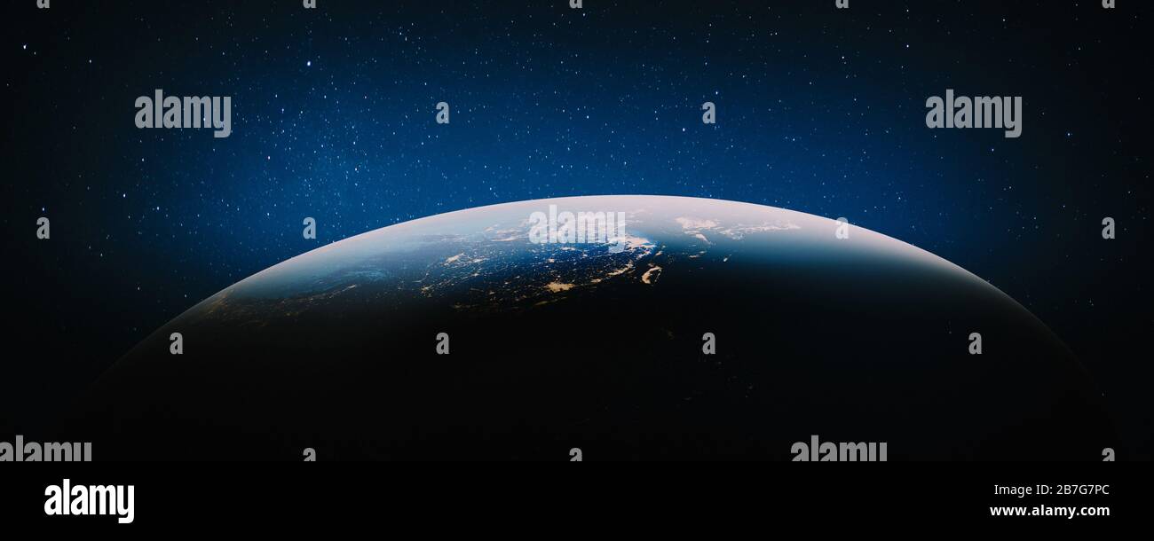 China at night. Elements of this image furnished by NASA. 3d rendering ...