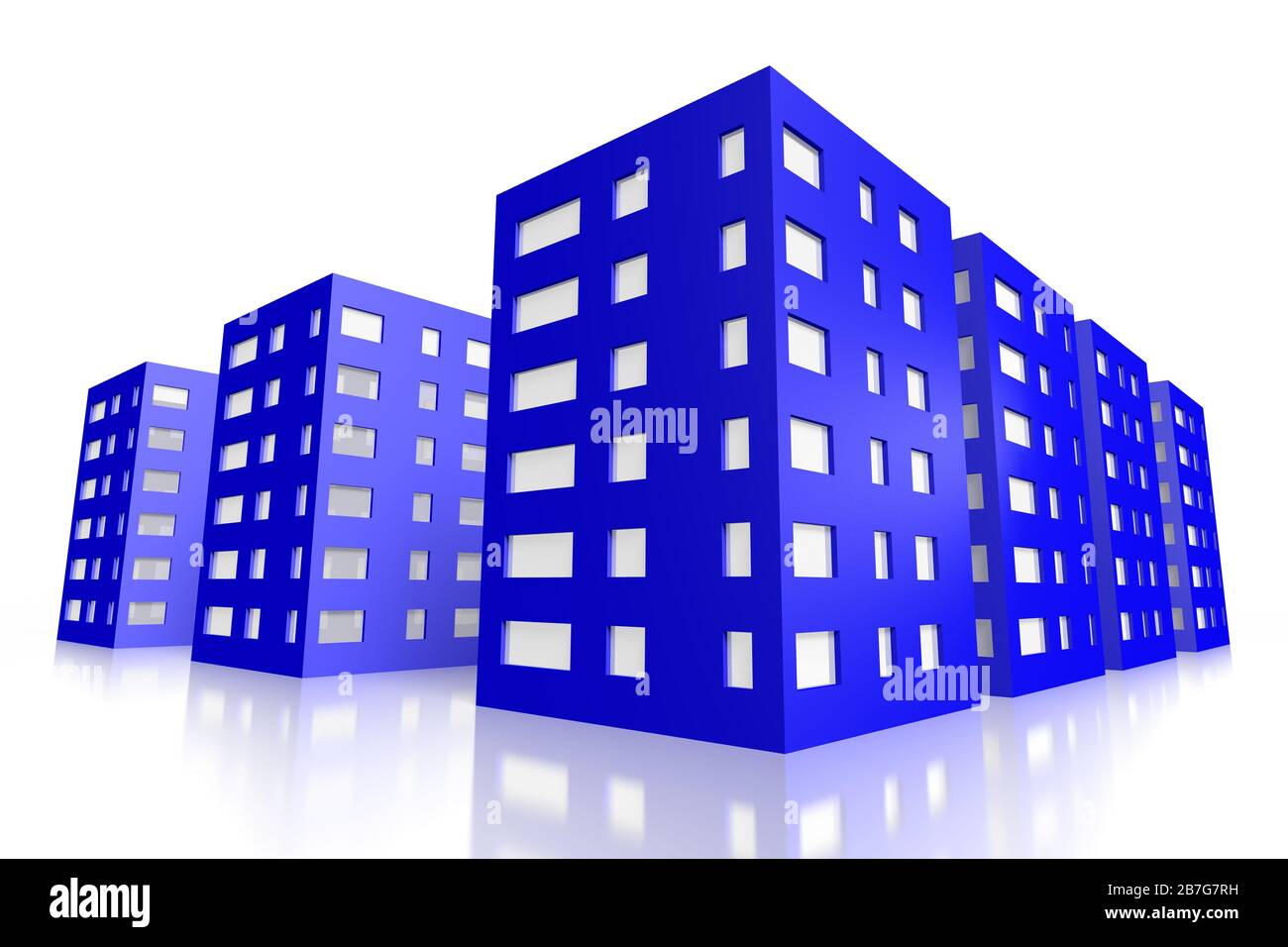 3D blocks of flats illustration Stock Photo - Alamy