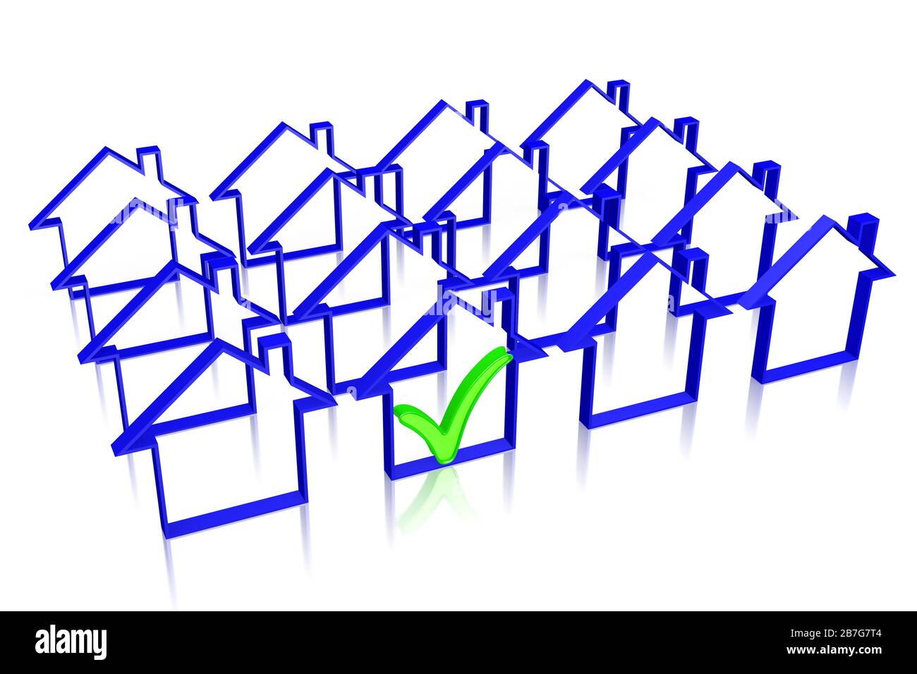 3D housing issues illustration Stock Photo - Alamy