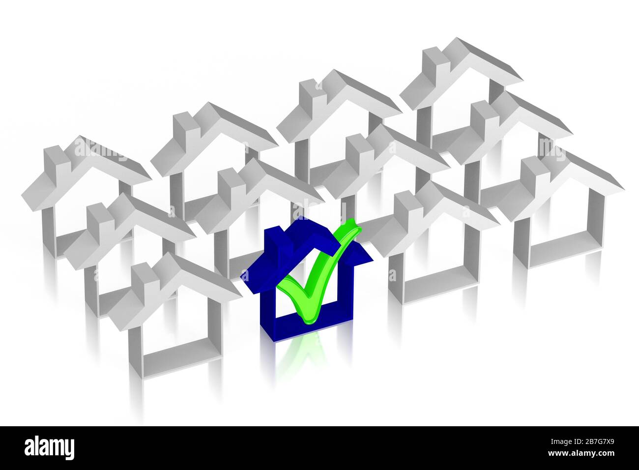 3D housing issues illustration Stock Photo - Alamy