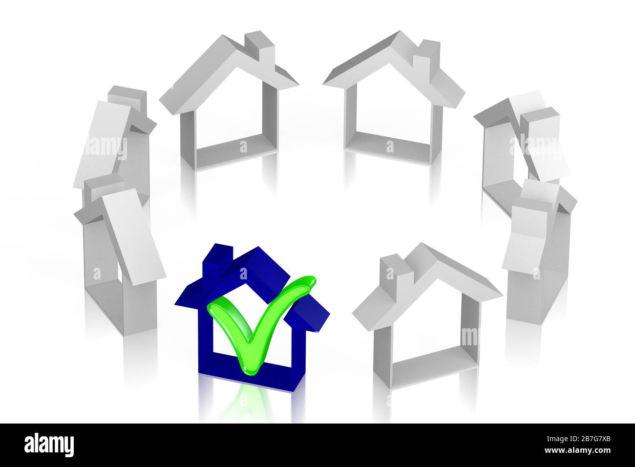 3D housing issues illustration Stock Photo - Alamy