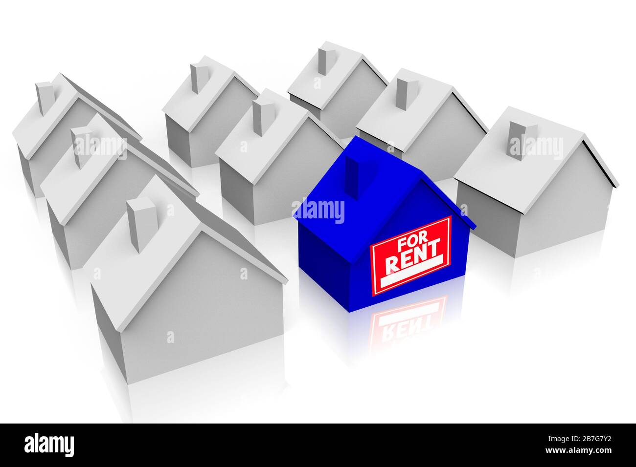 3D house for rent concept Stock Photo - Alamy