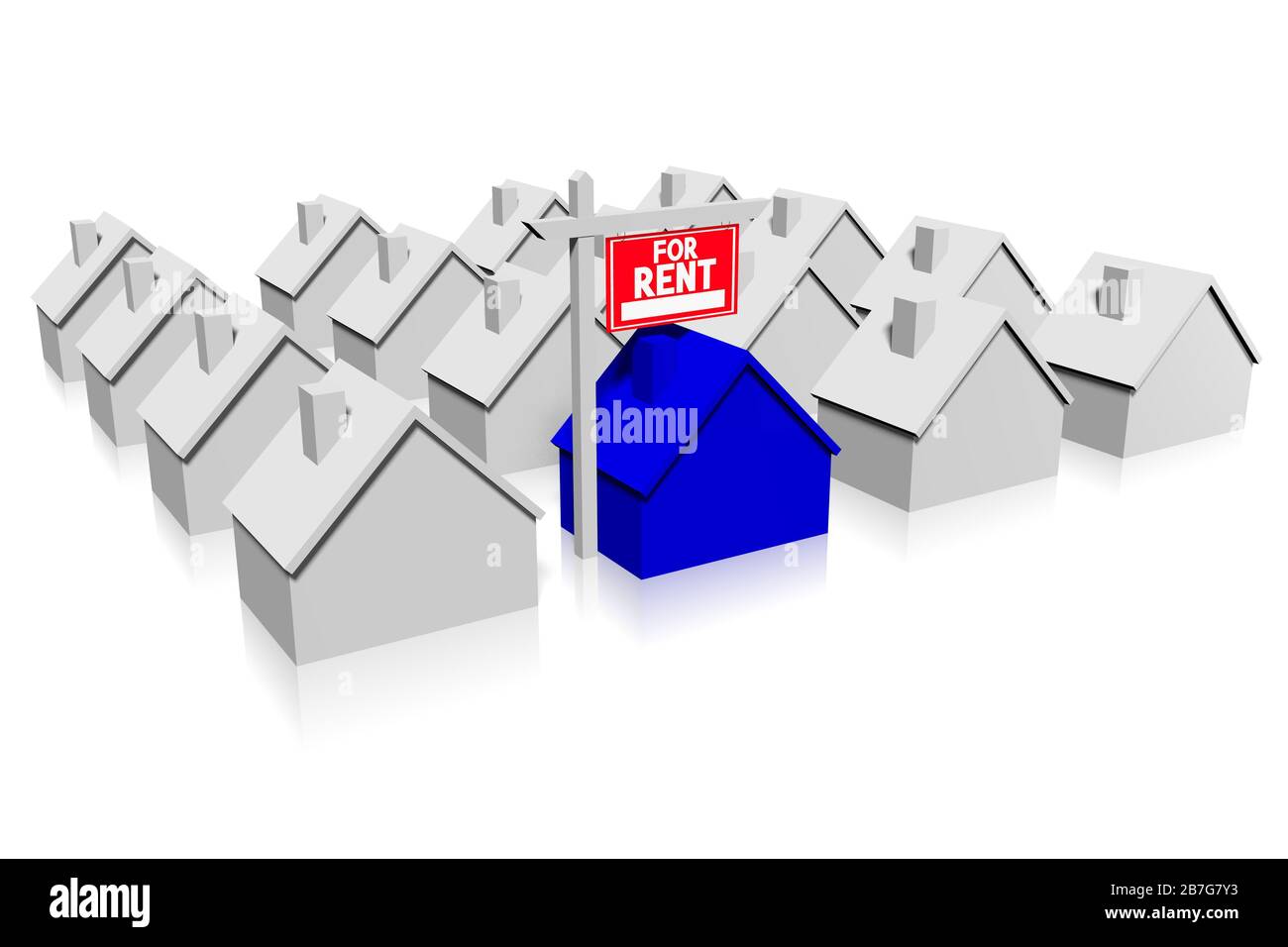 3D house for rent concept Stock Photo - Alamy