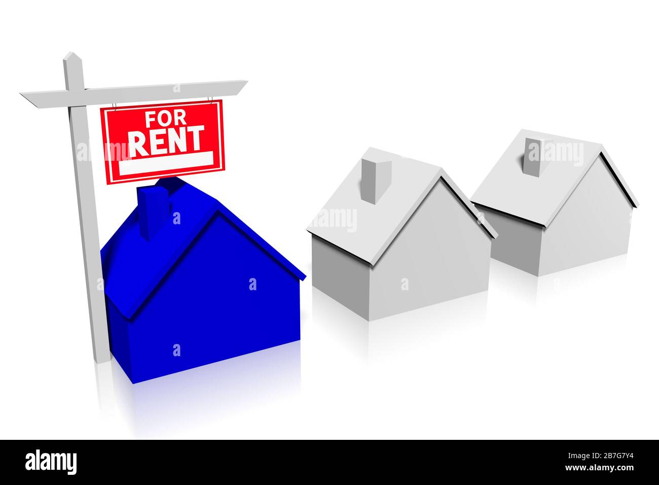 3D house for rent concept Stock Photo - Alamy
