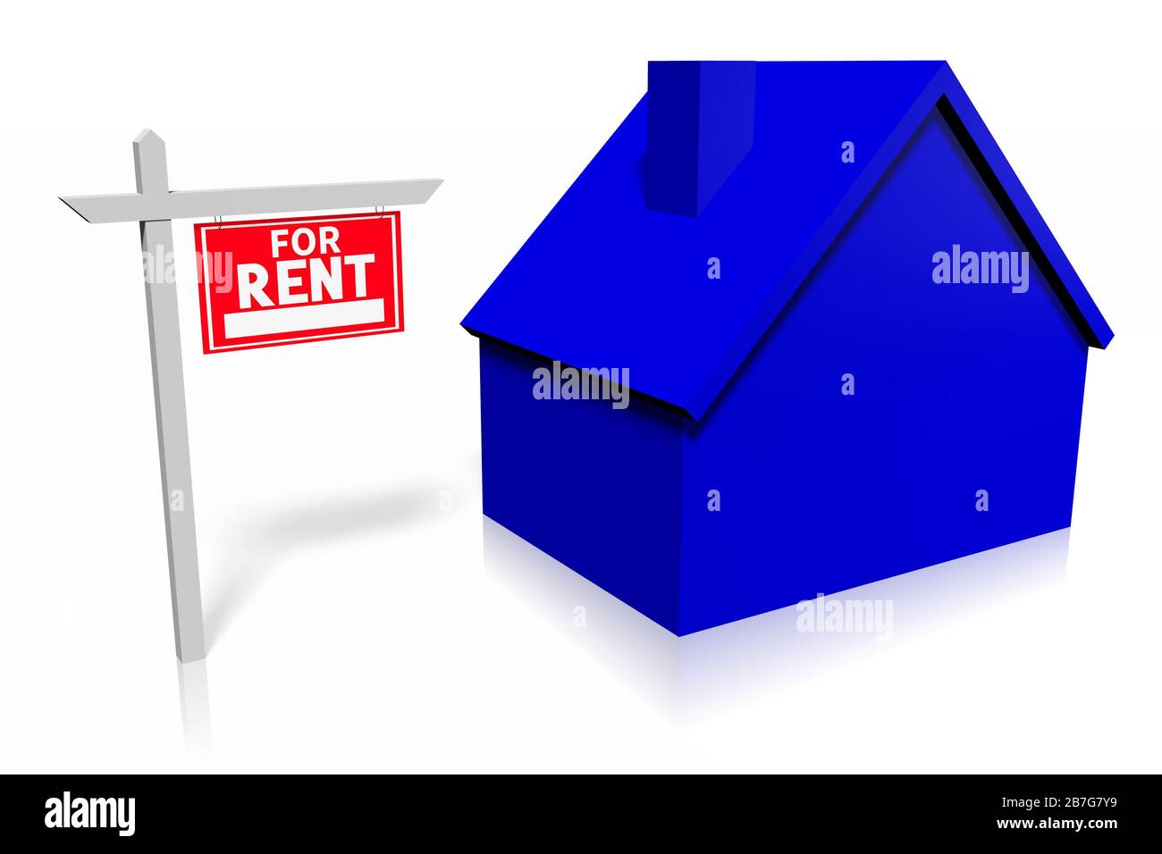 3D house for rent concept Stock Photo - Alamy