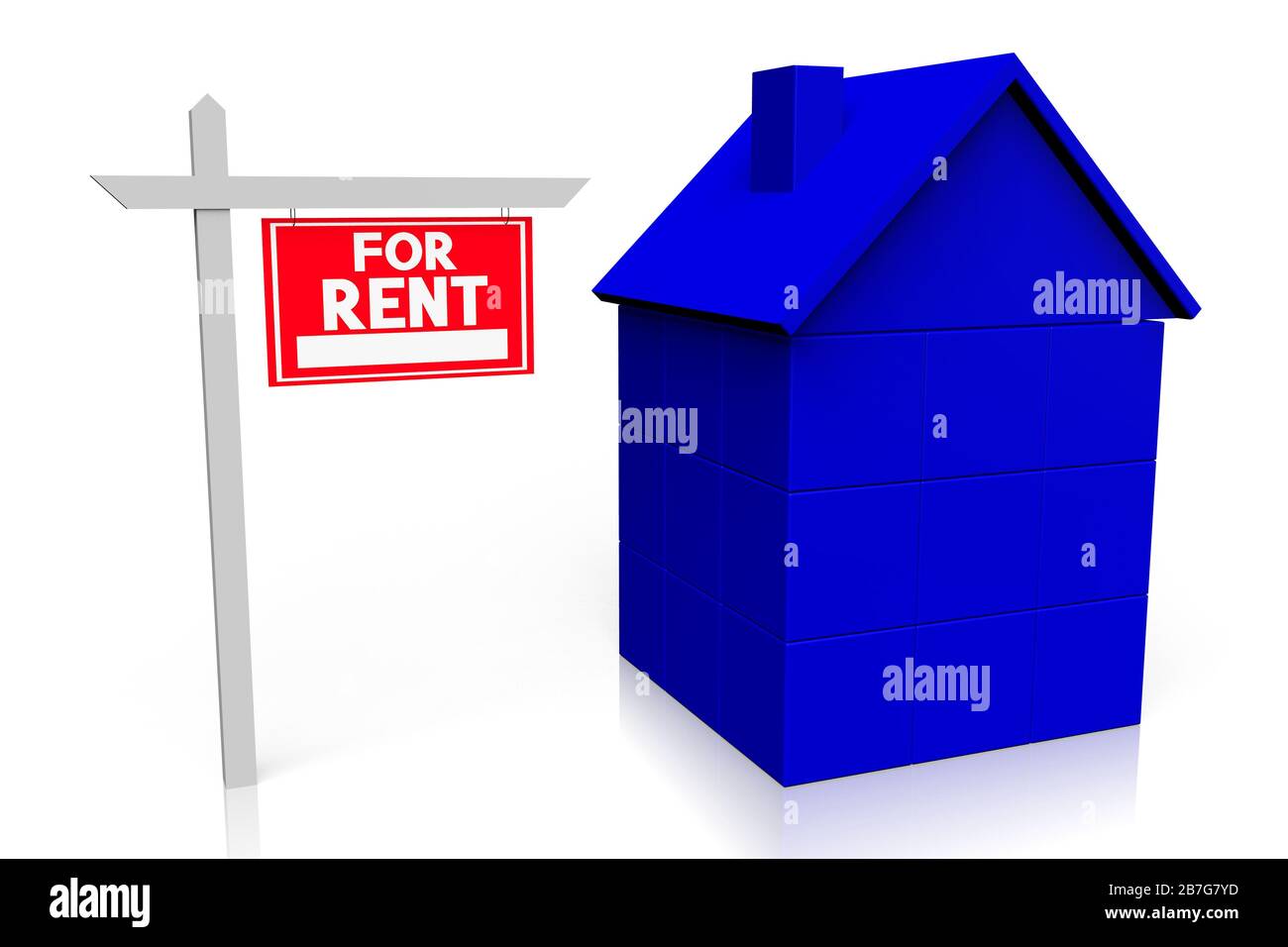 3D house for rent concept Stock Photo - Alamy