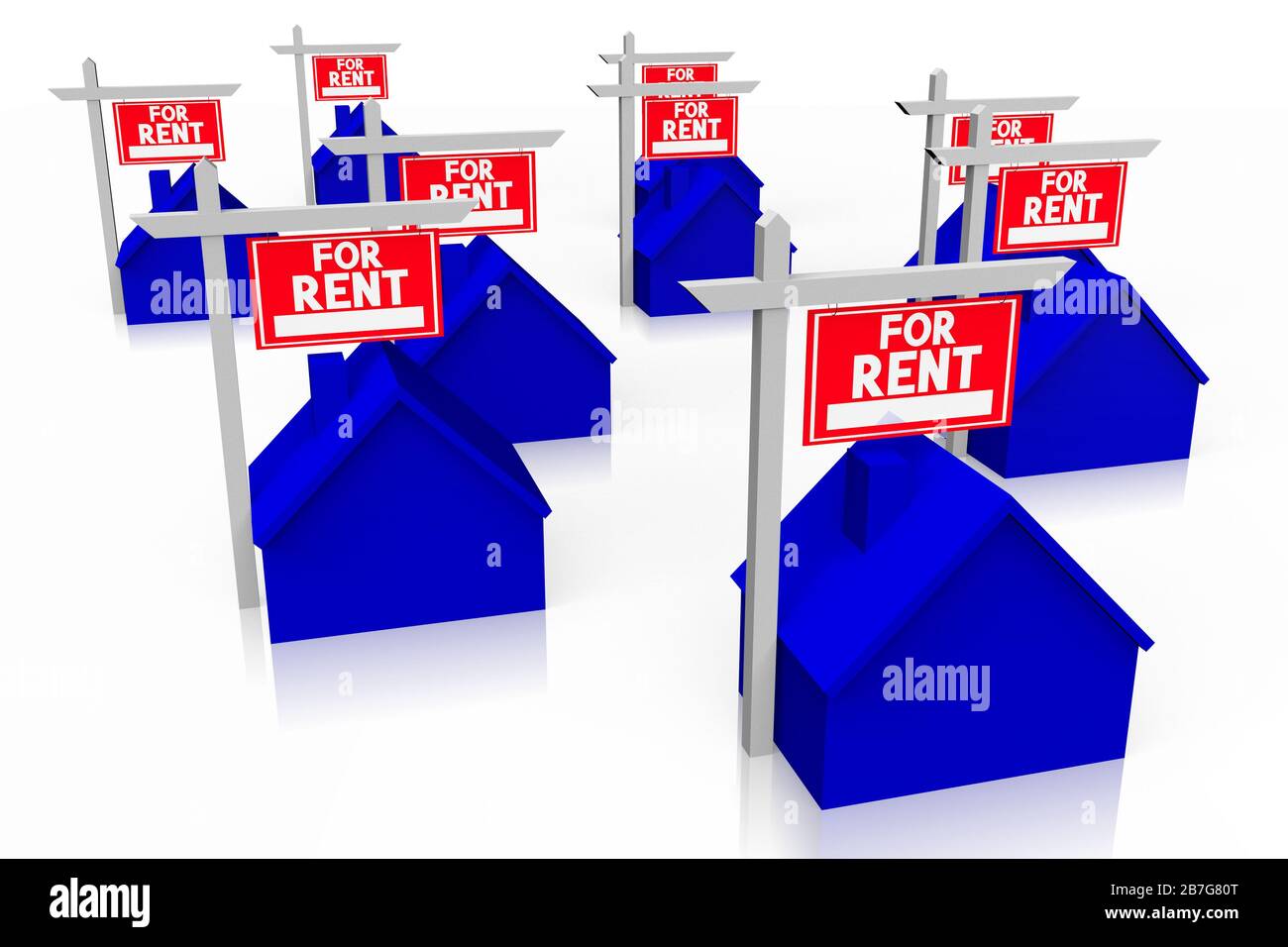 3D house for rent concept Stock Photo - Alamy