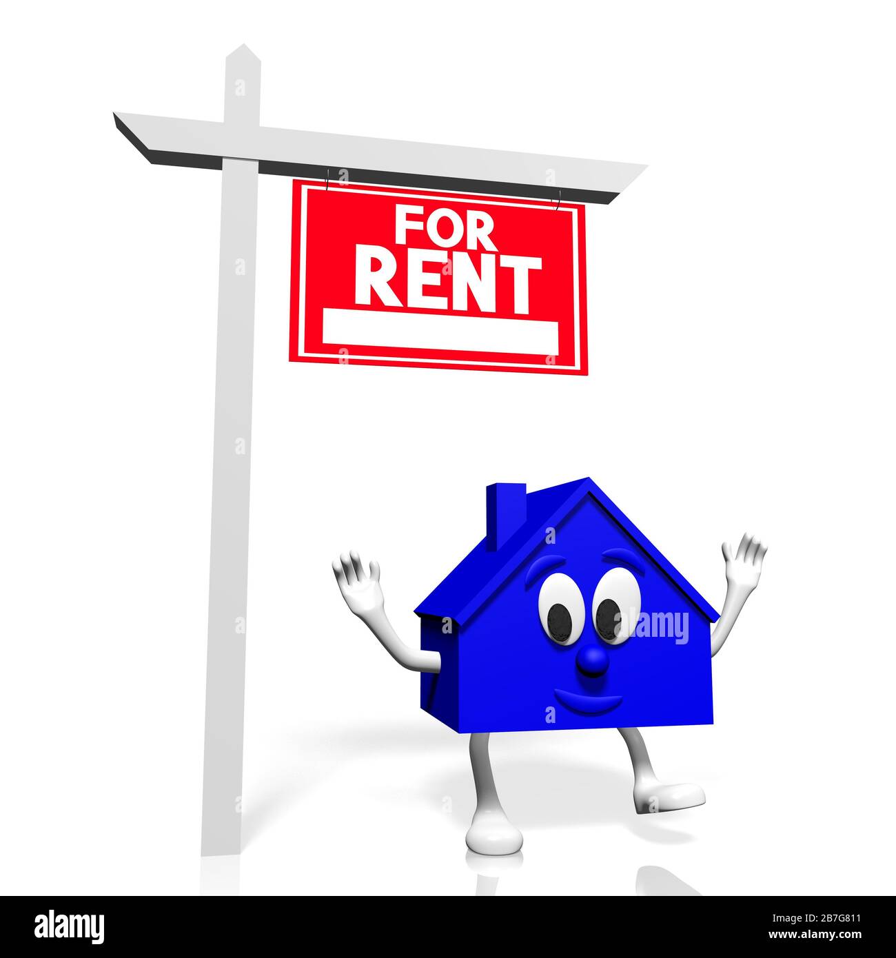 3D house for rent concept Stock Photo - Alamy